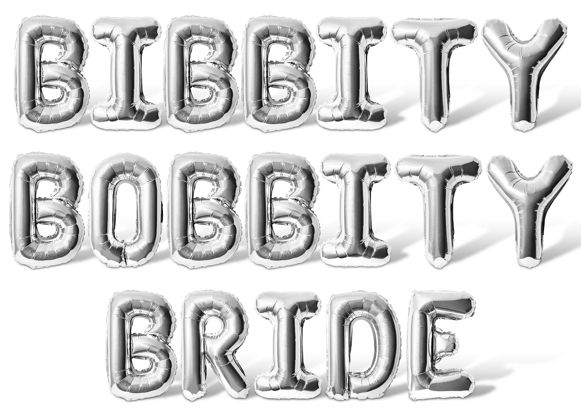 Letter Balloons - BIBBITY BOBBITY BRIDE 16" Inch Alphabet Letters Foil ...