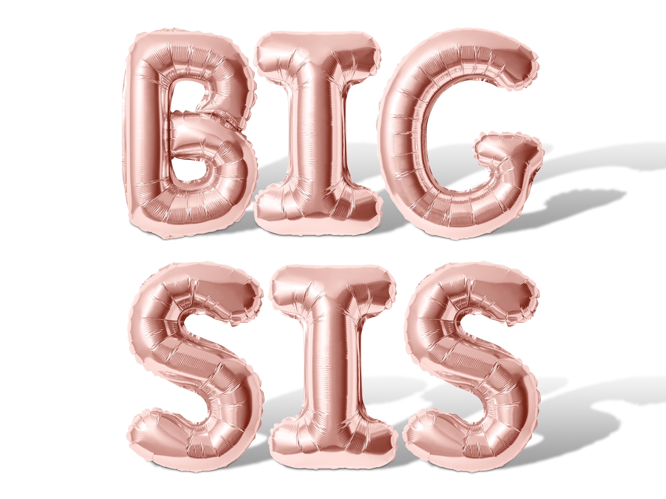 Letter Balloons BIG SIS 16 Inch Alphabet Letters Foil Mylar Balloon Baby Shower Party Banner Rose Gold Walmart