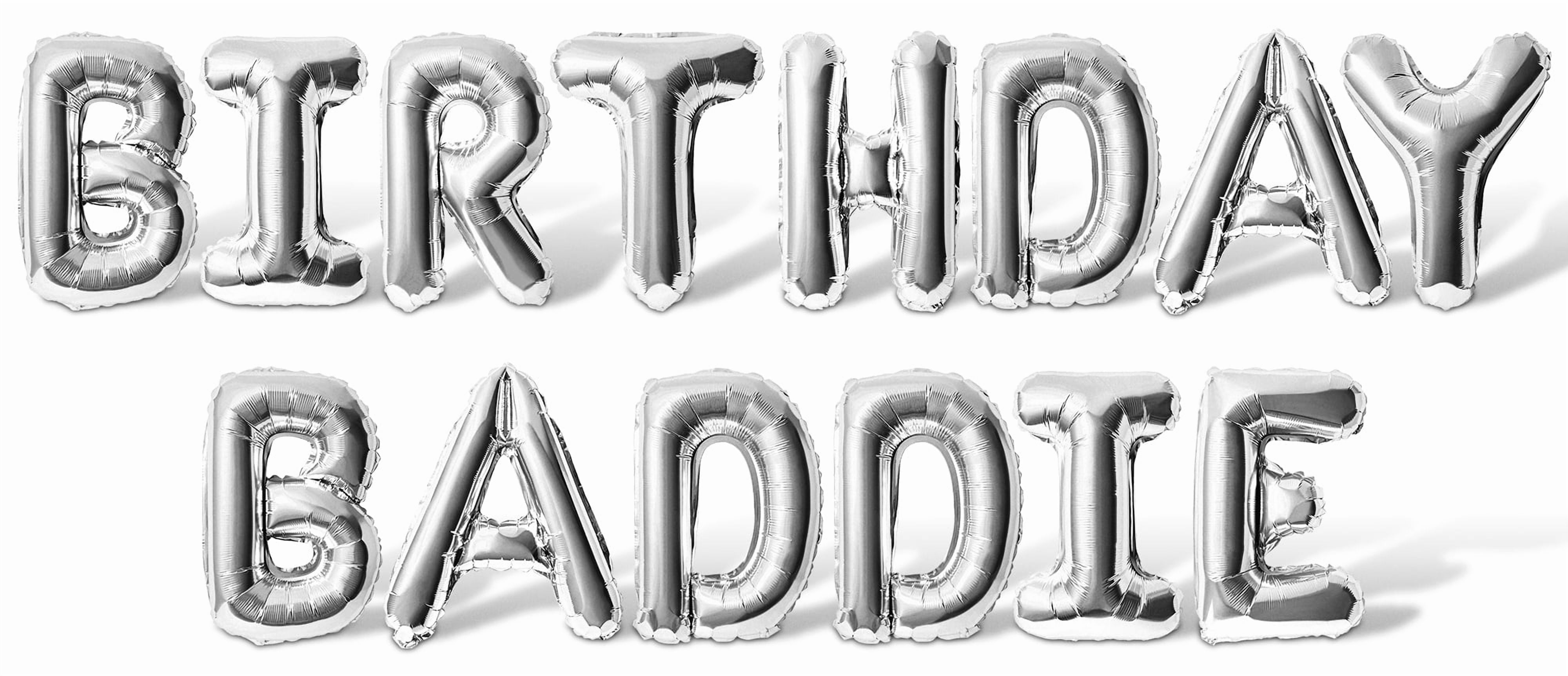 Letter Balloons - BIRTHDAY BADDIE 16" Inch Alphabet Letters Foil Mylar ...