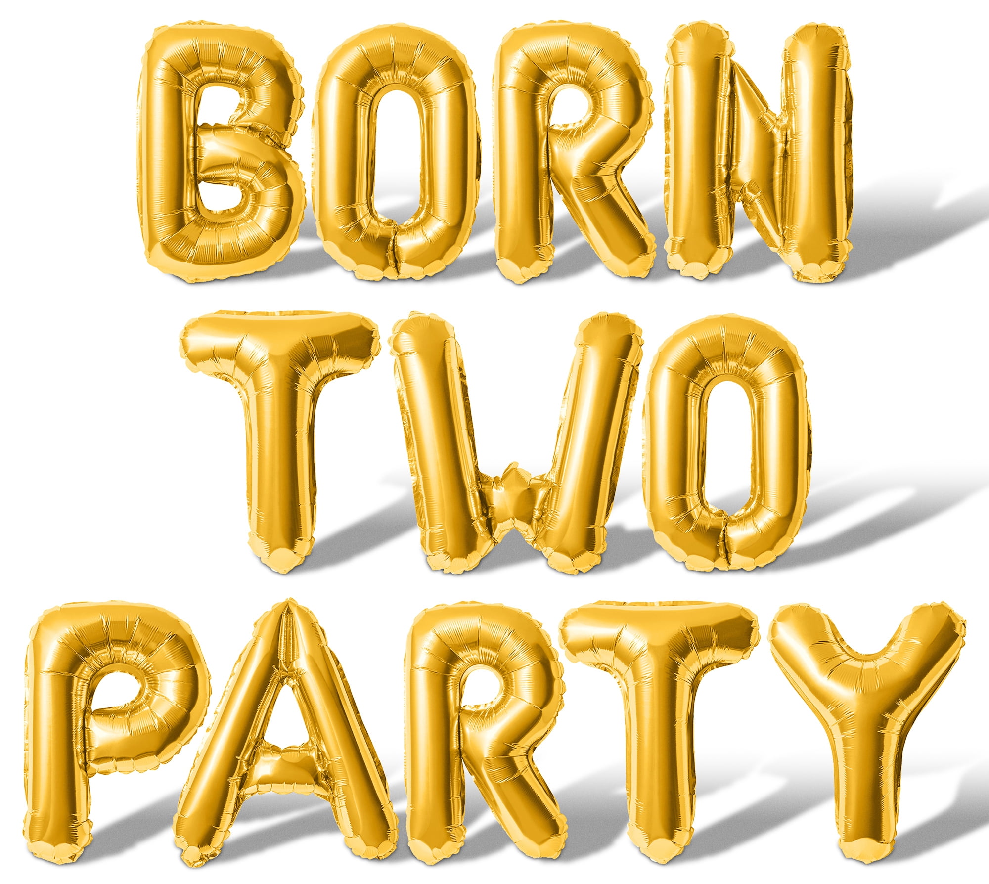 Letter Balloons - BORN TWO PARTY 16" Inch Alphabet Letters Foil Mylar ...