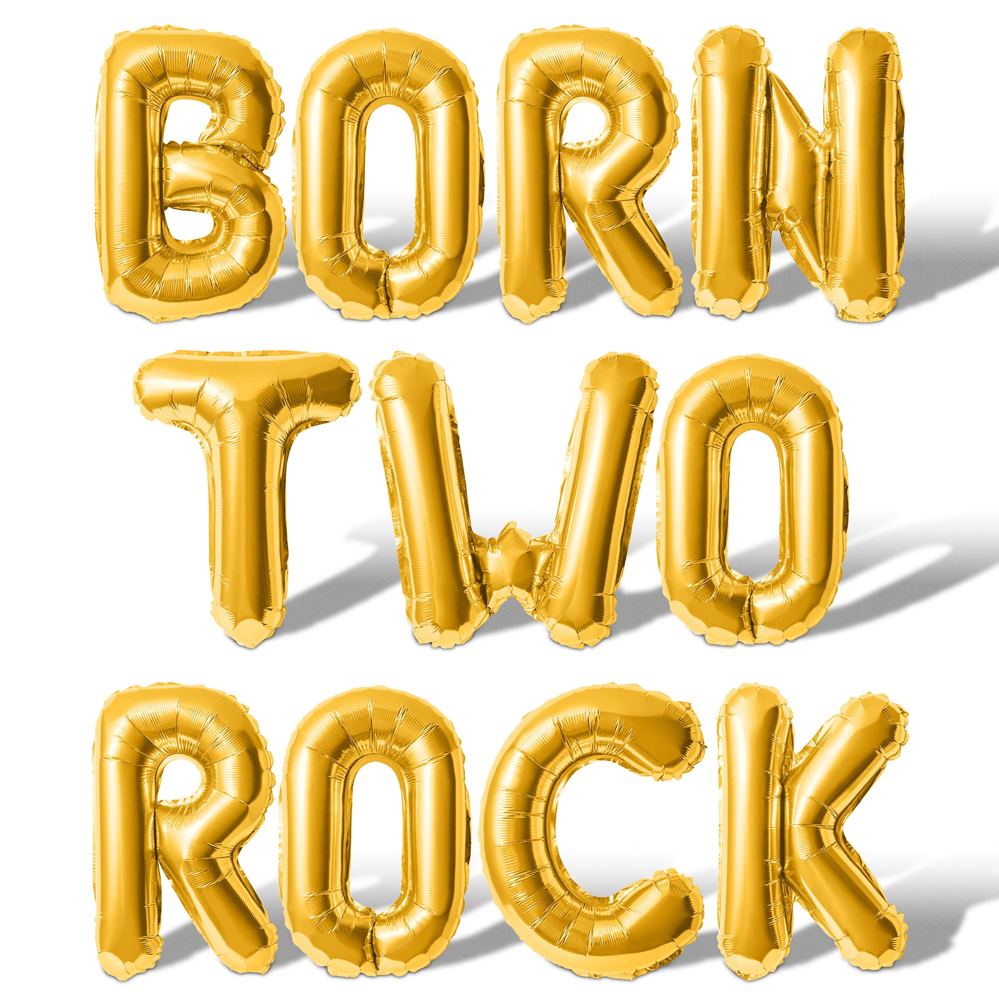 Letter Balloons - BORN TWO ROCK 16" Inch Alphabet Letters Foil Mylar ...