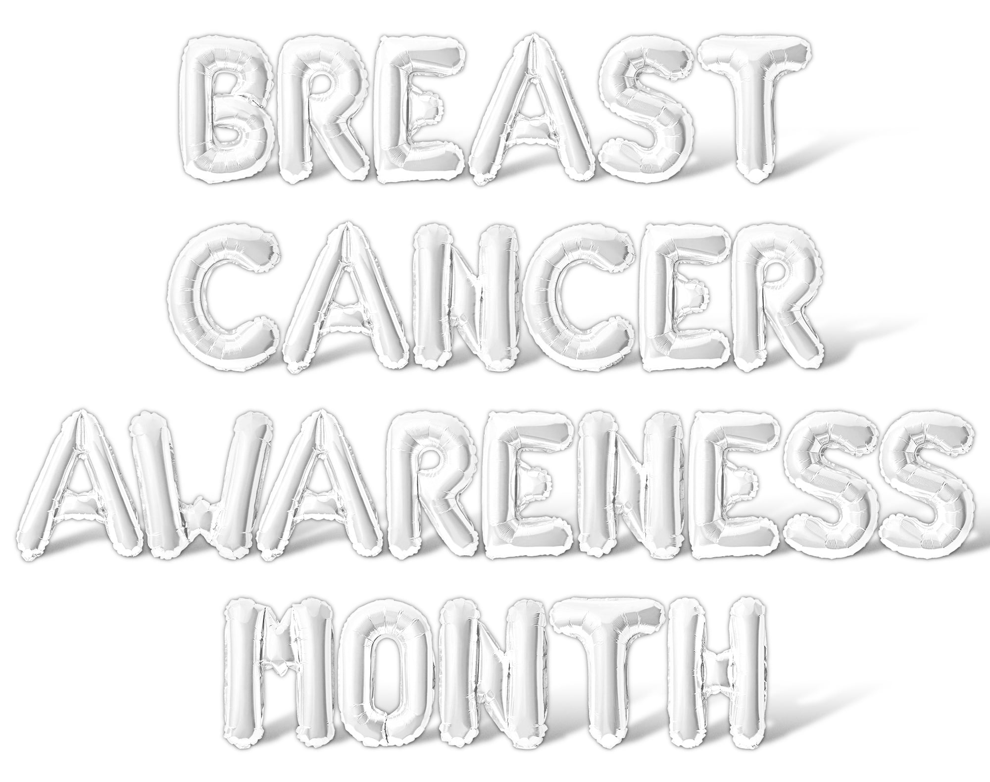 Letter Balloons - BREAST CANCER AWARENESS MONTH 16" Inch Alphabet ...