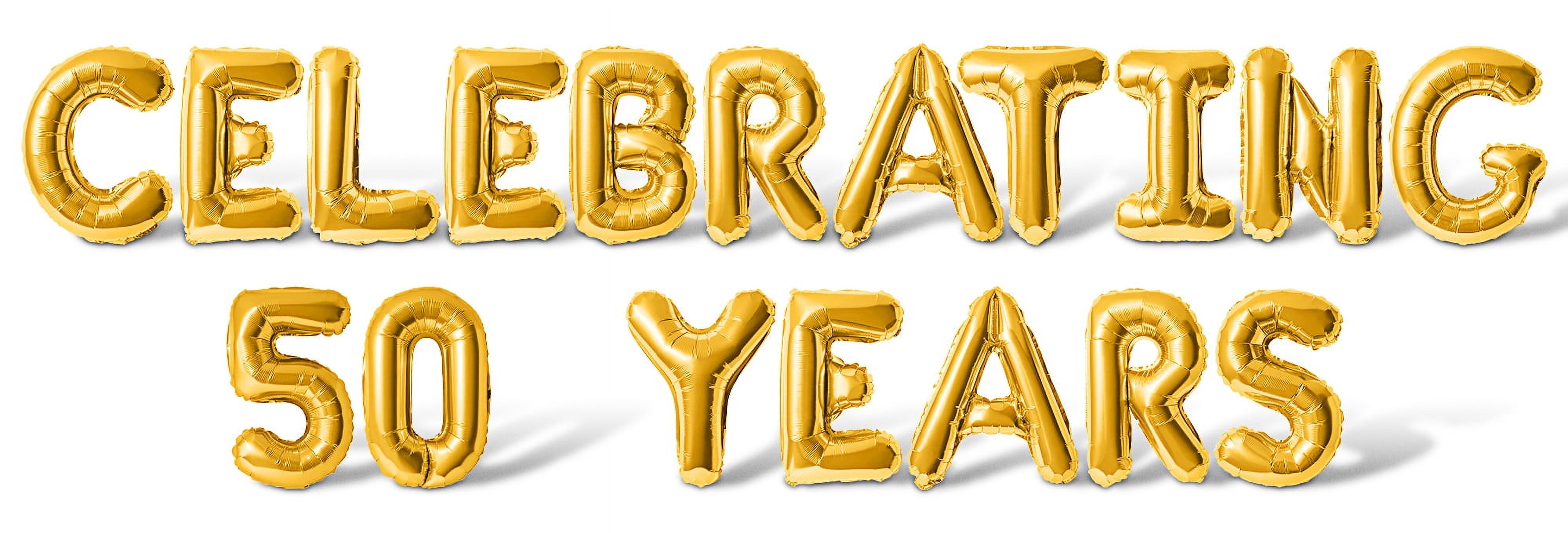 Letter Balloons - CELEBRATING 50 YEARS 16" Inch Alphabet Letters Foil ...