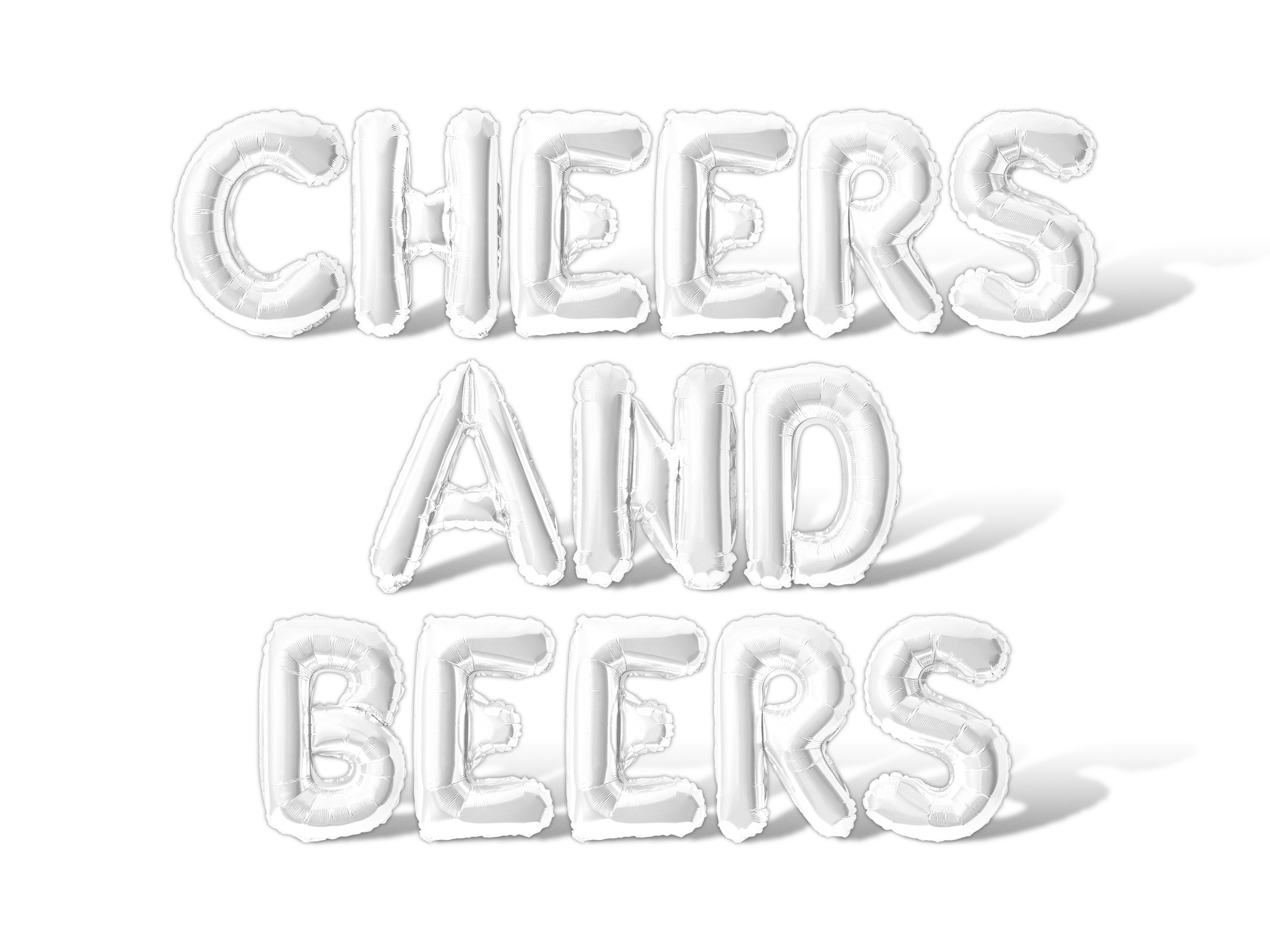 Letter Balloons - CHEERS AND BEERS 16" Inch Alphabet Letters Foil Mylar ...
