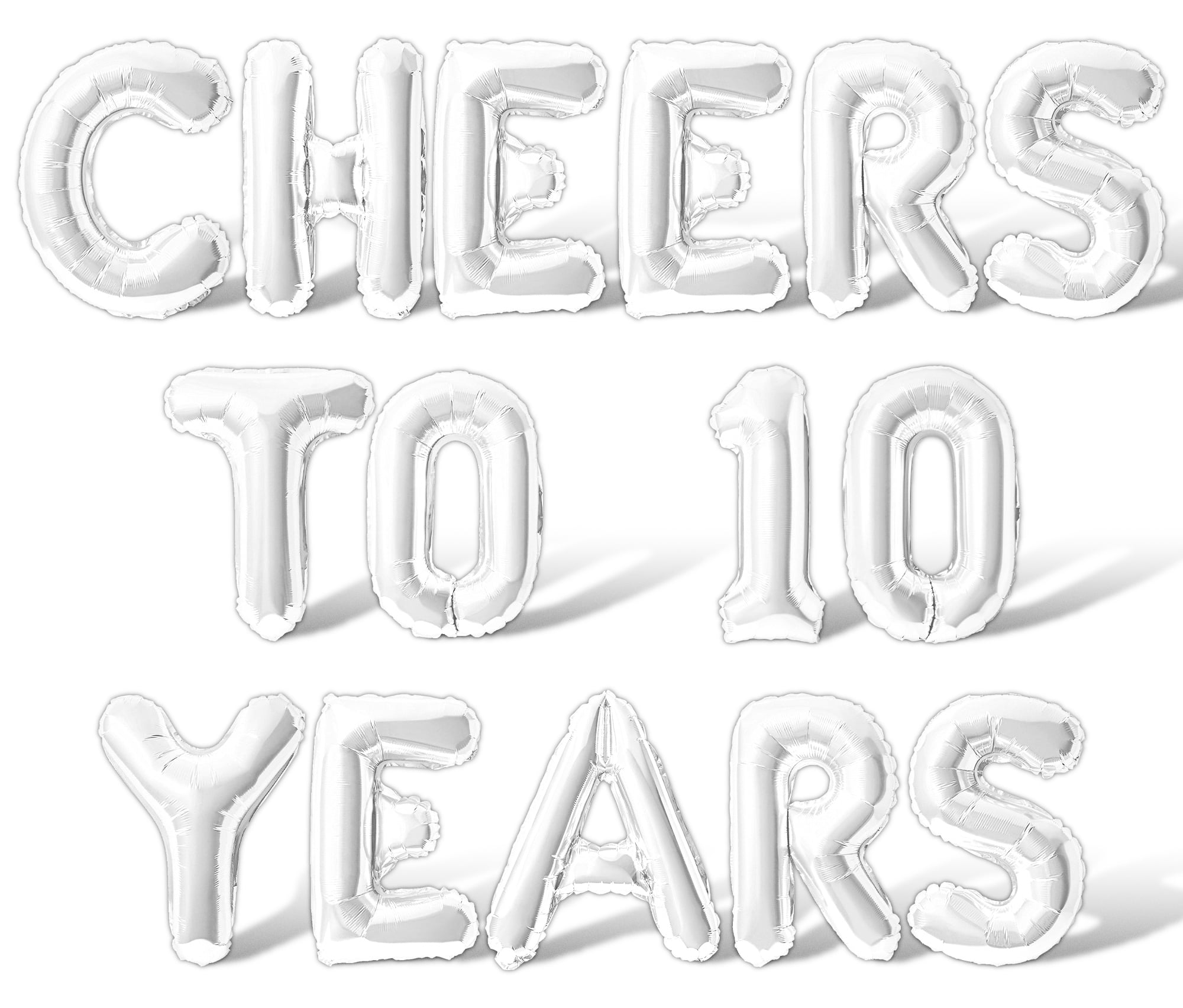 Letter Balloons - CHEERS TO 10 YEARS 16" Inch Alphabet Letters Foil ...