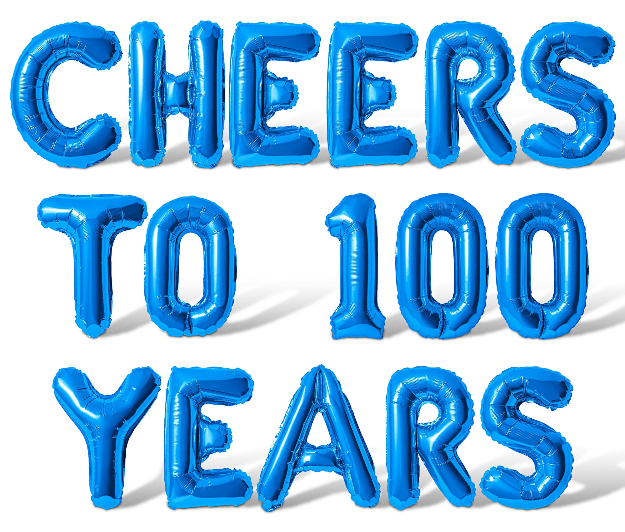 Letter Balloons - CHEERS TO 100 YEARS 16" Inch Alphabet Letters Foil ...