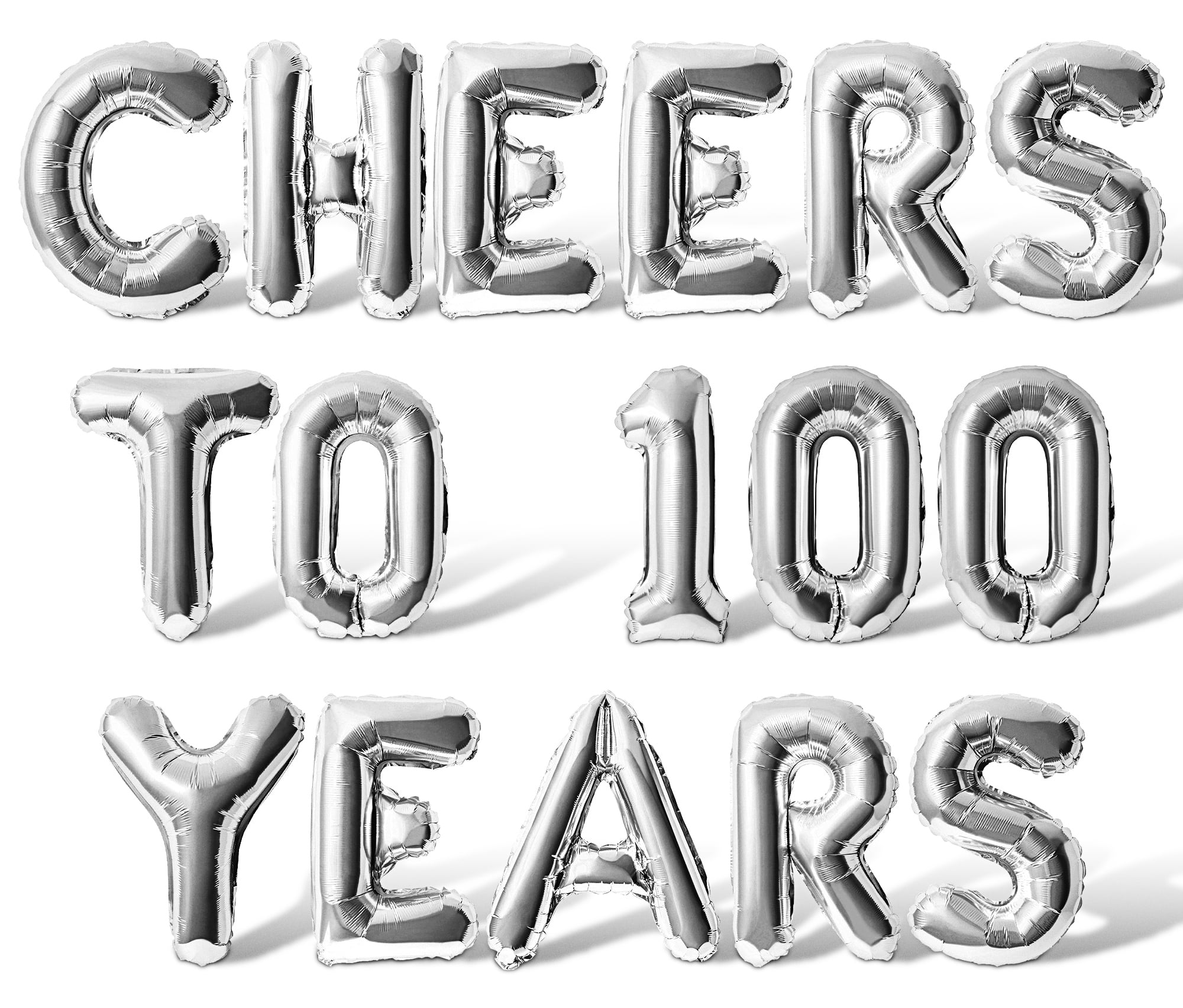 Letter Balloons - CHEERS TO 100 YEARS 16" Inch Alphabet Letters Foil ...