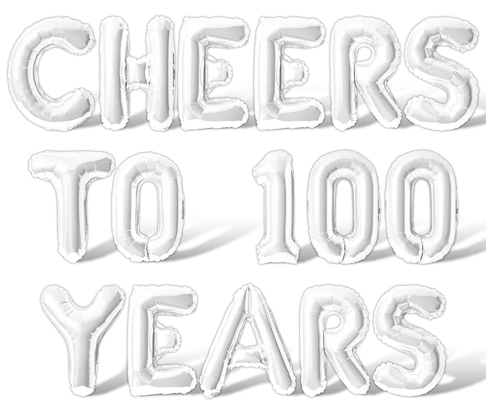Letter Balloons - CHEERS TO 100 YEARS 16" Inch Alphabet Letters Foil ...