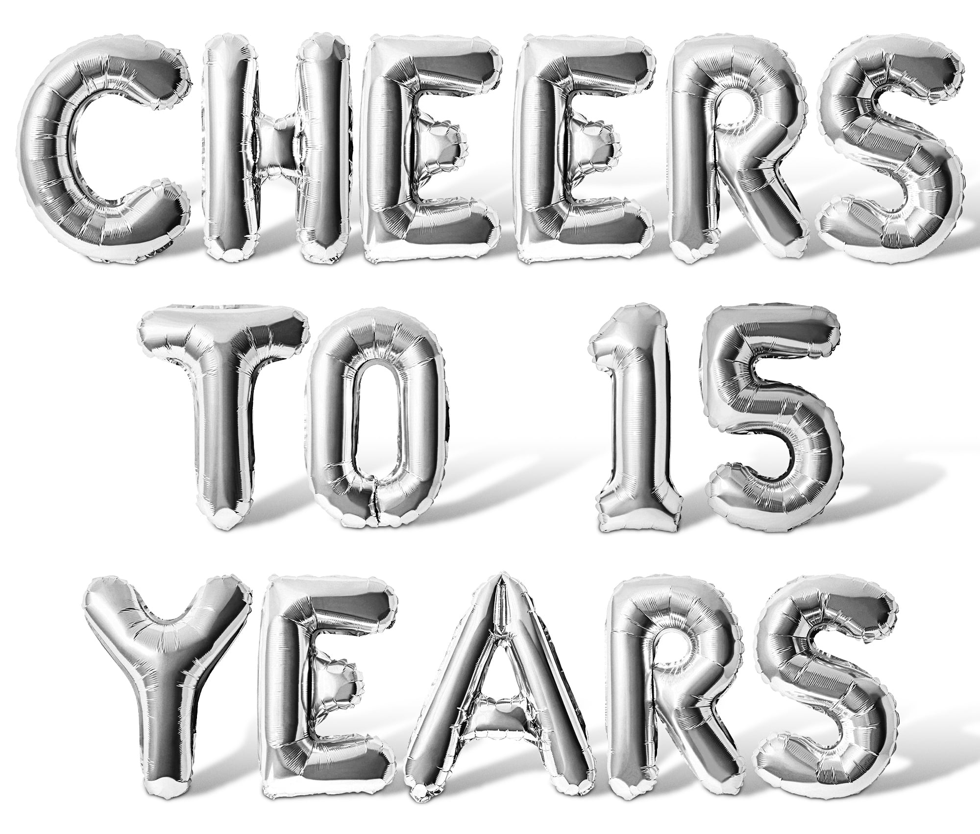 Letter Balloons - CHEERS TO 15 YEARS 16" Inch Alphabet Letters Foil ...