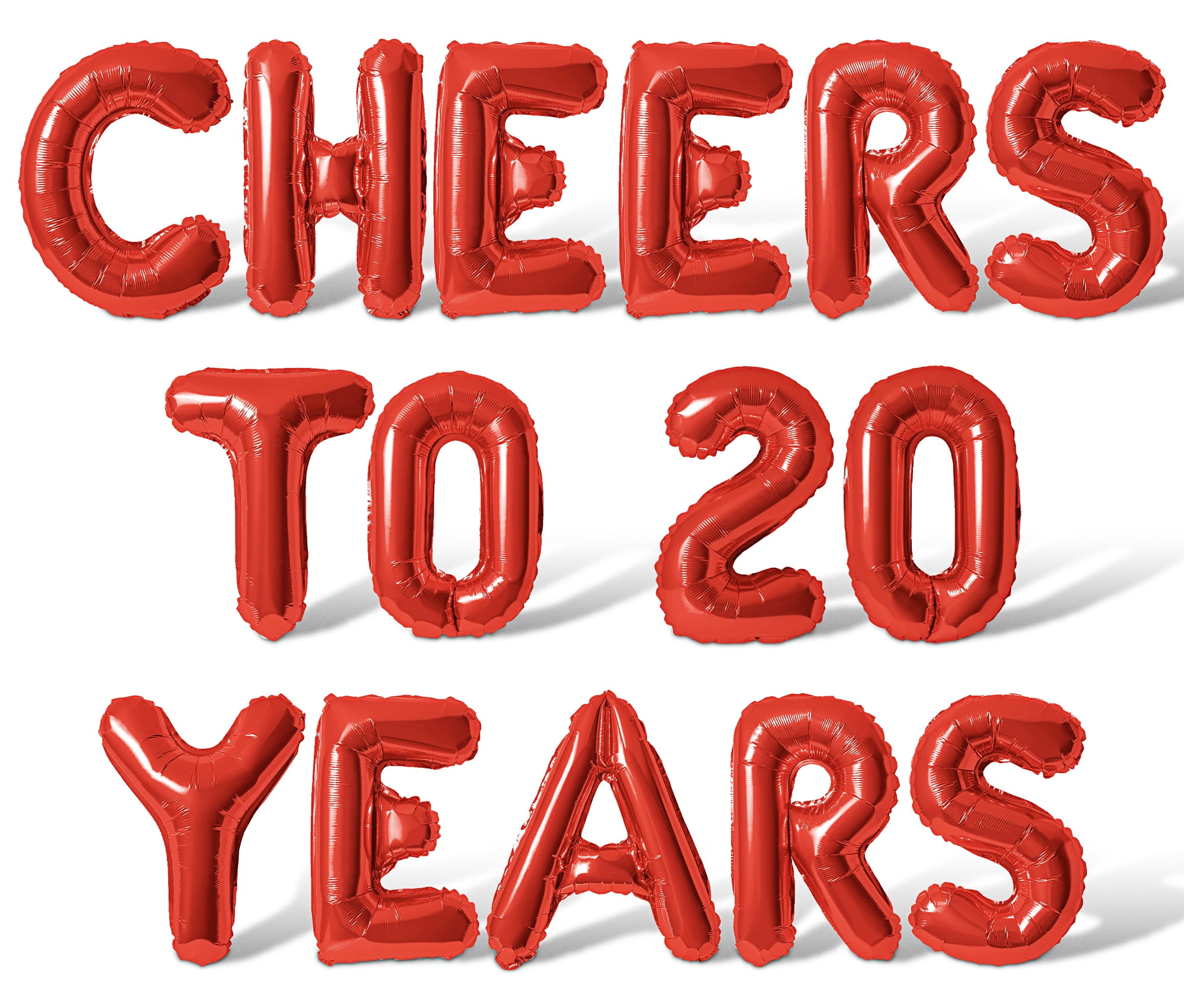 Letter Balloons - CHEERS TO 20 YEARS 16" Inch Alphabet Letters Foil ...