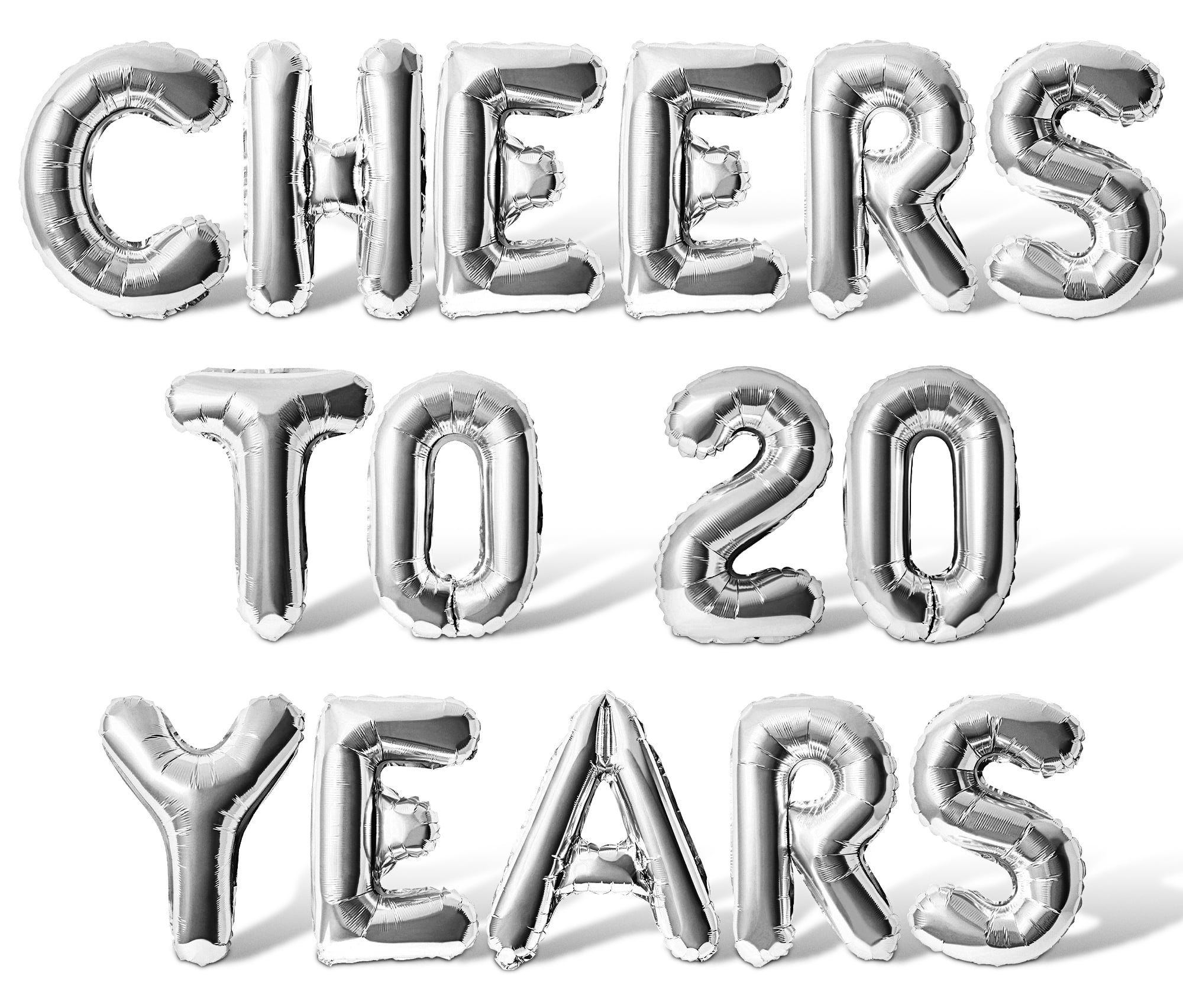 Letter Balloons - CHEERS TO 20 YEARS 16" Inch Alphabet Letters Foil ...