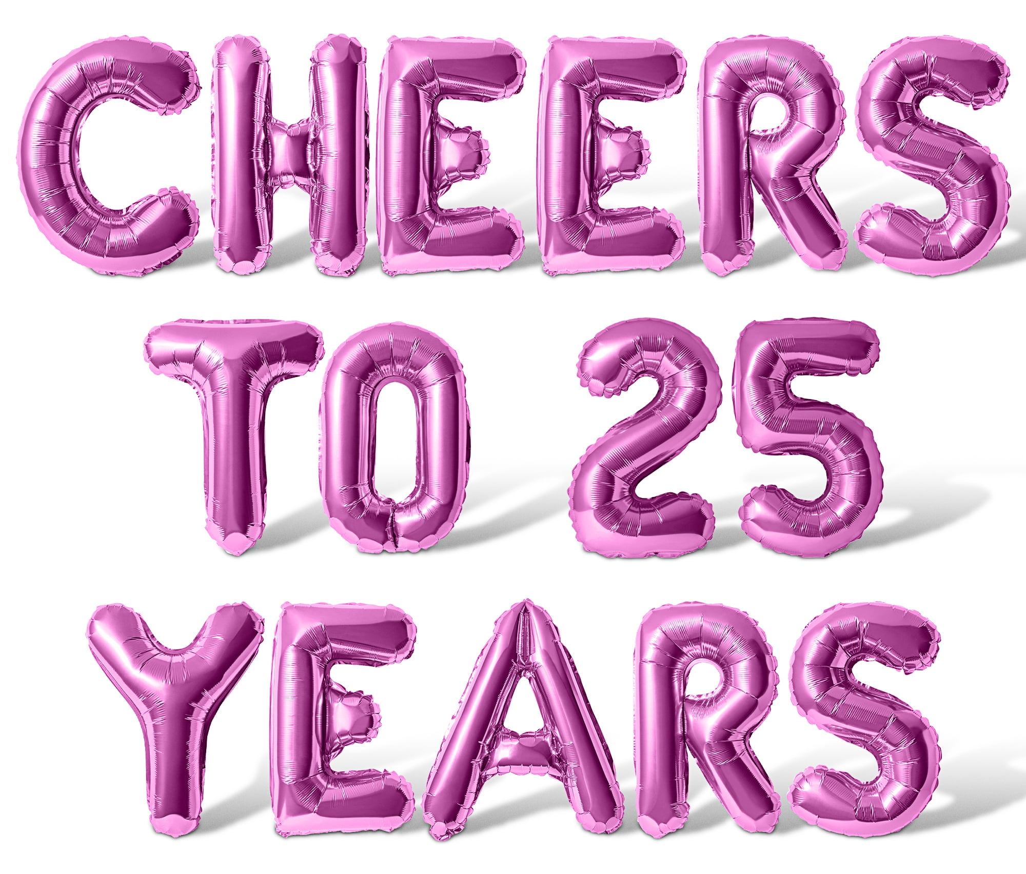 Letter Balloons - CHEERS TO 25 YEARS 16" Inch Alphabet Letters Foil ...
