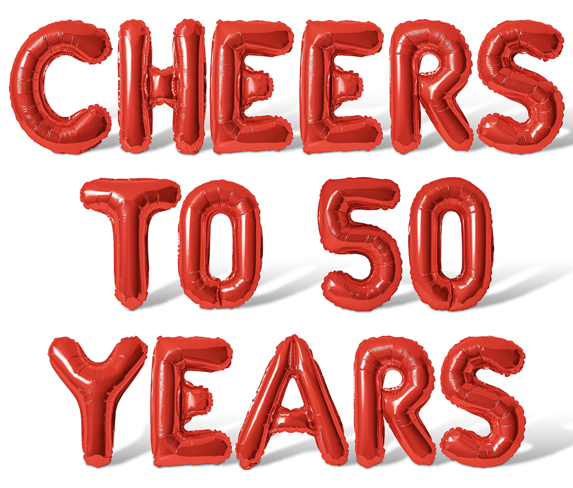 Letter Balloons - CHEERS TO 50 YEARS 16" Inch Alphabet Letters Foil ...