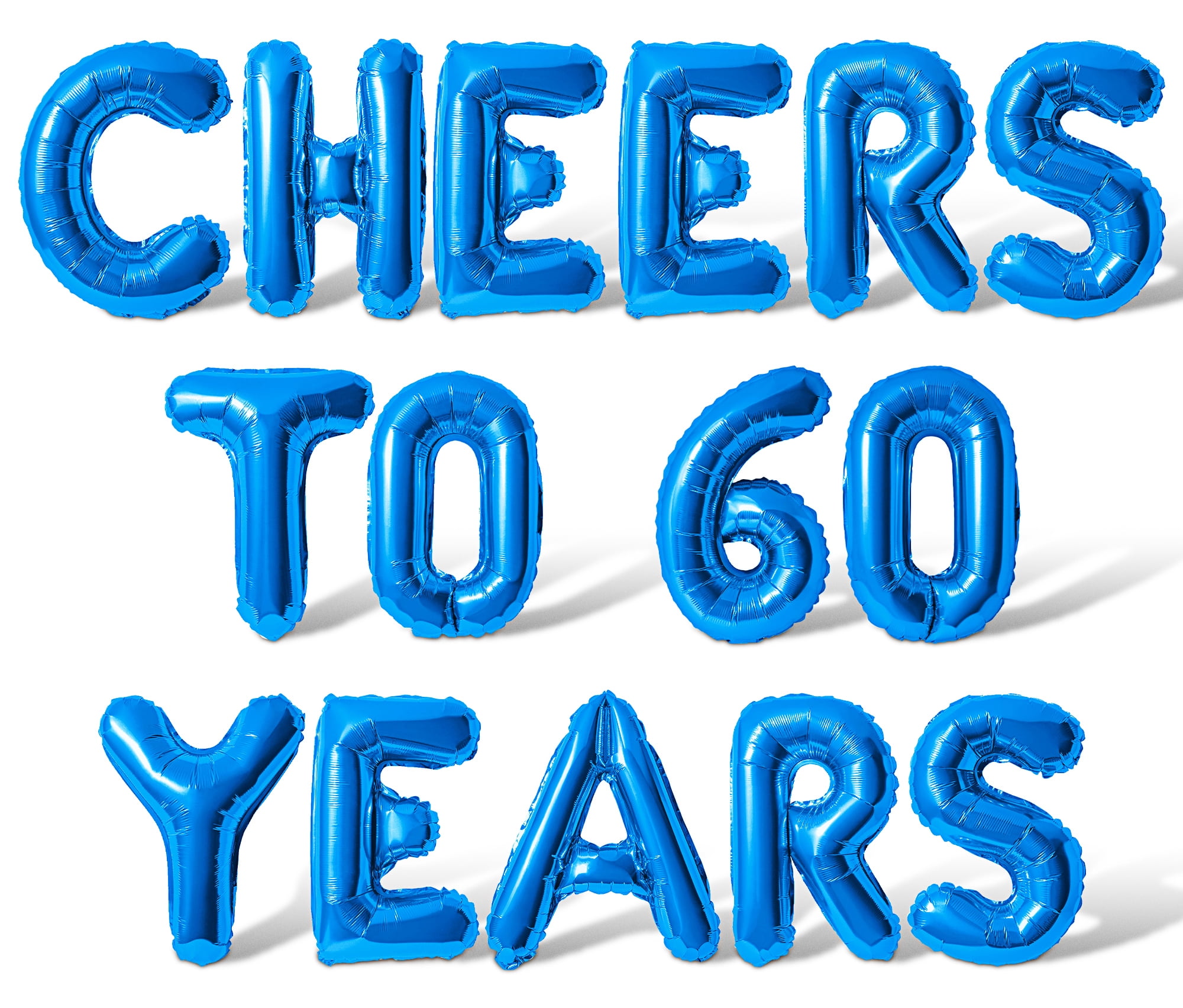 Letter Balloons - CHEERS TO 60 YEARS 16" Inch Alphabet Letters Foil ...