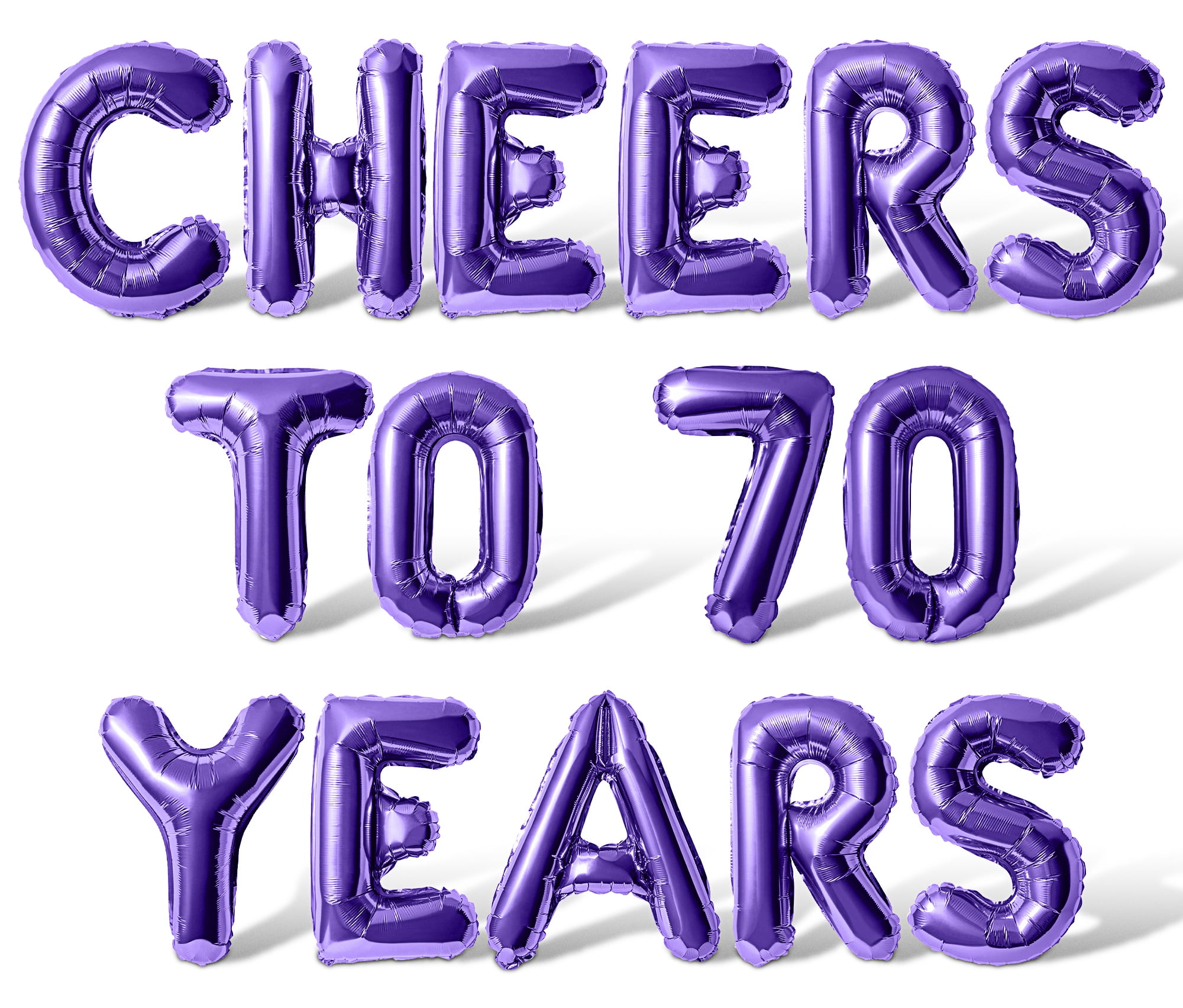 Letter Balloons - CHEERS TO 70 YEARS 16" Inch Alphabet Letters Foil ...