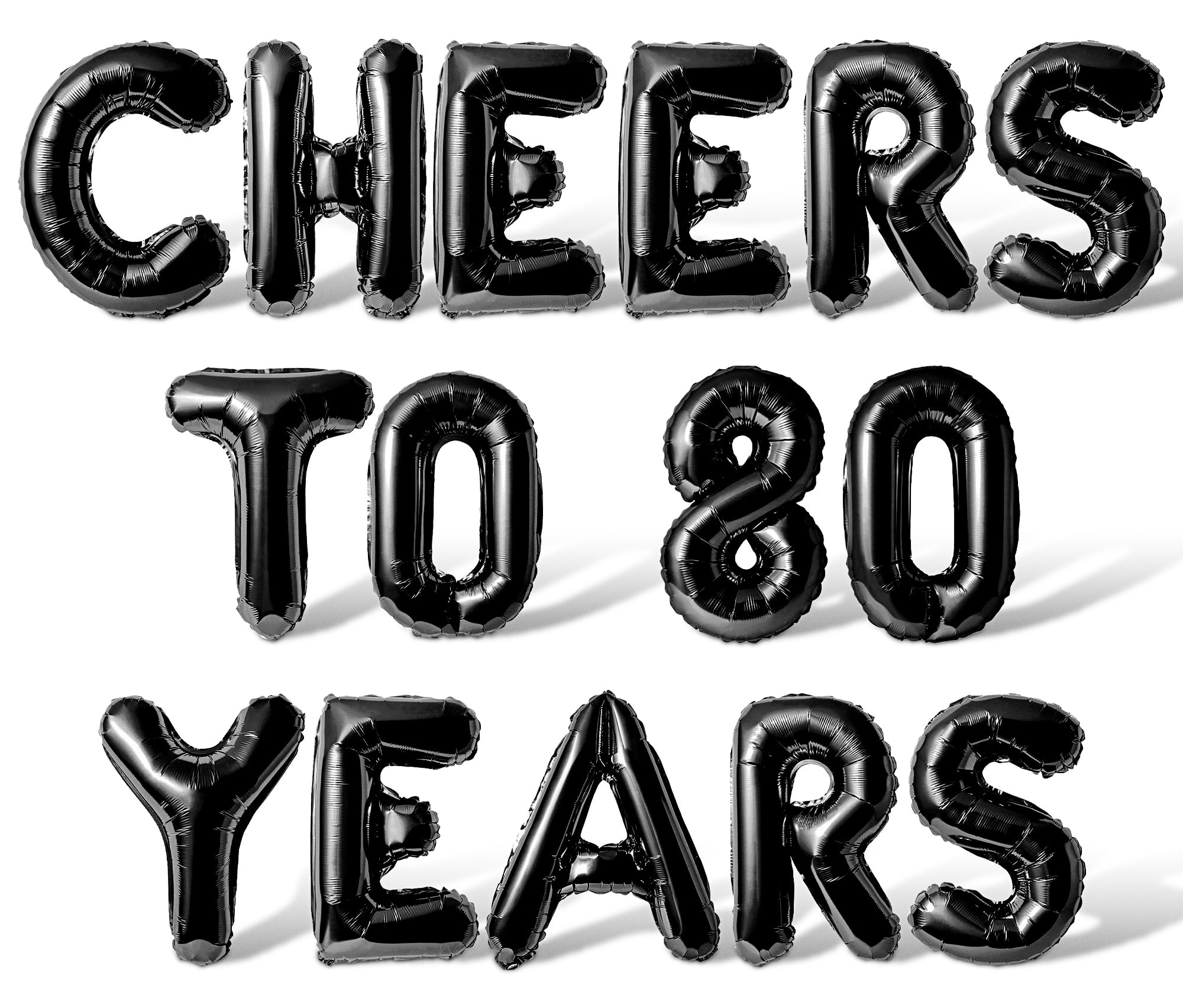 Letter Balloons - CHEERS TO 80 YEARS 16" Inch Alphabet Letters Foil ...