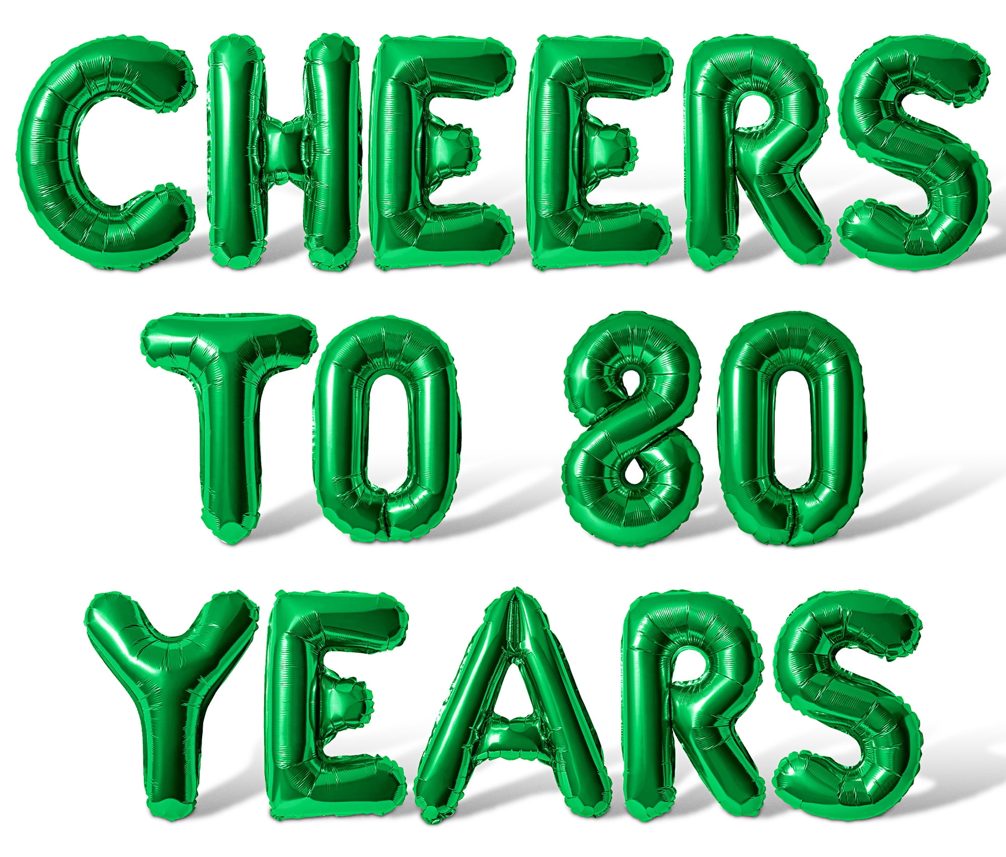 Letter Balloons - CHEERS TO 80 YEARS 16" Inch Alphabet Letters Foil ...