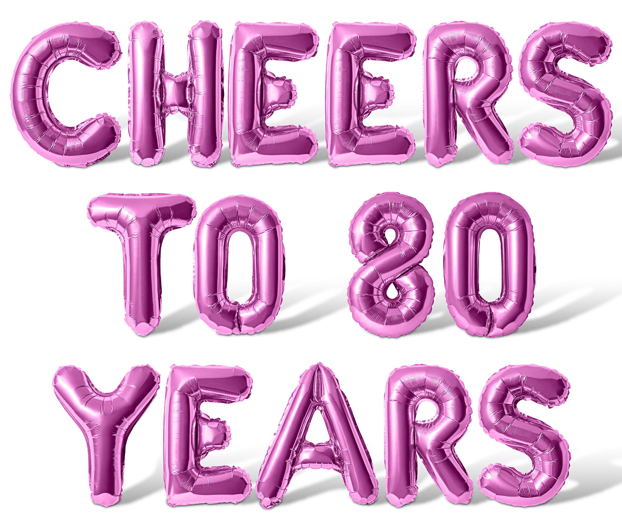 Letter Balloons - CHEERS TO 80 YEARS 16" Inch Alphabet Letters Foil ...