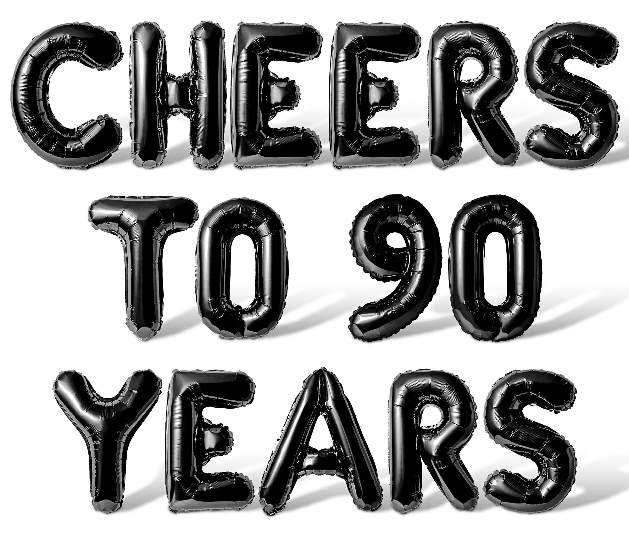 Letter Balloons - CHEERS TO 90 YEARS 16" Inch Alphabet Letters Foil ...
