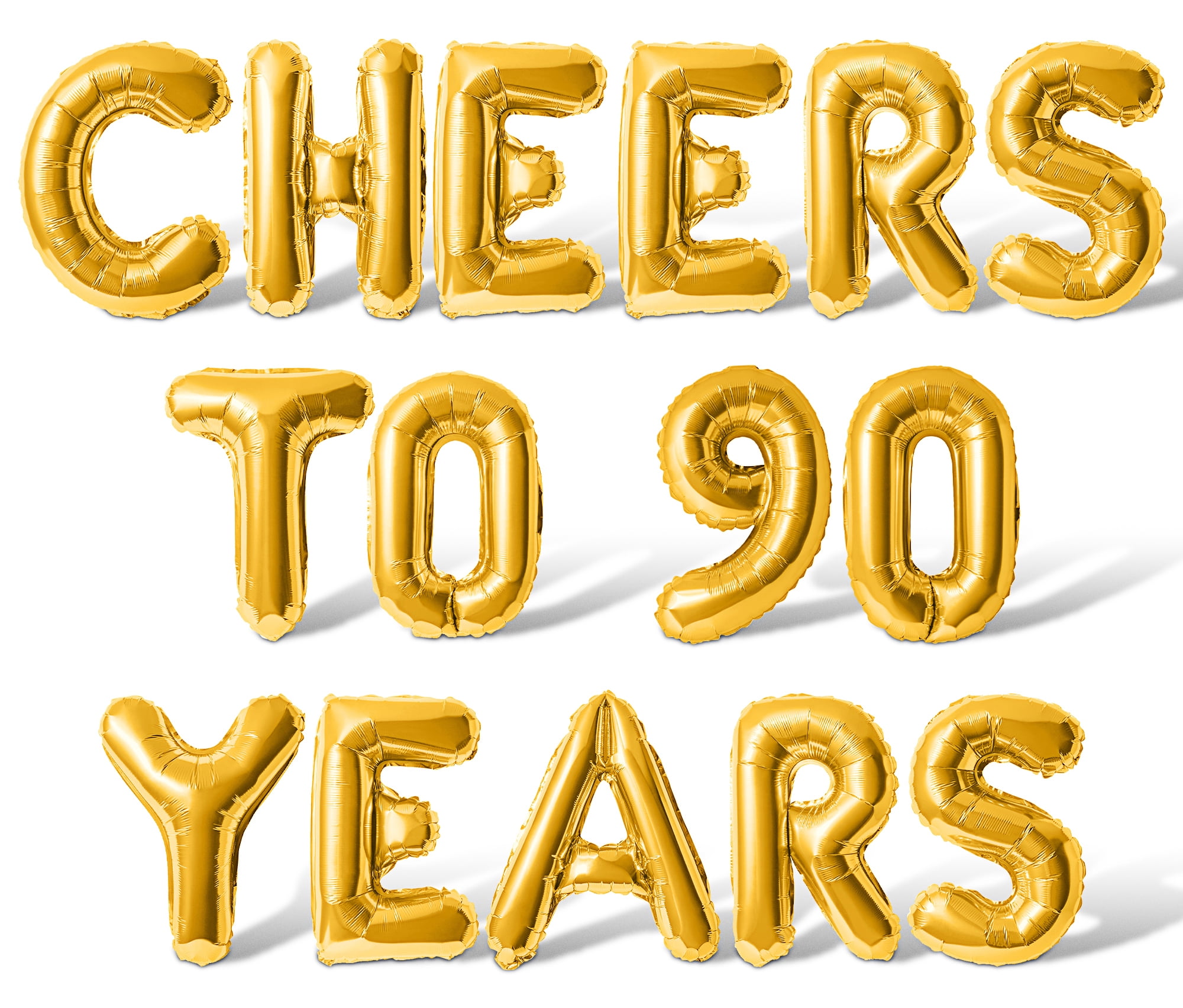 Letter Balloons - CHEERS TO 90 YEARS 16" Inch Alphabet Letters Foil ...