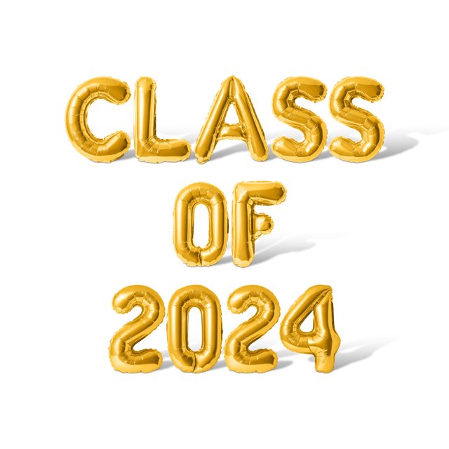 Letter Balloons - CLASS OF 2024 16" Inch Alphabet Letters Foil Mylar ...