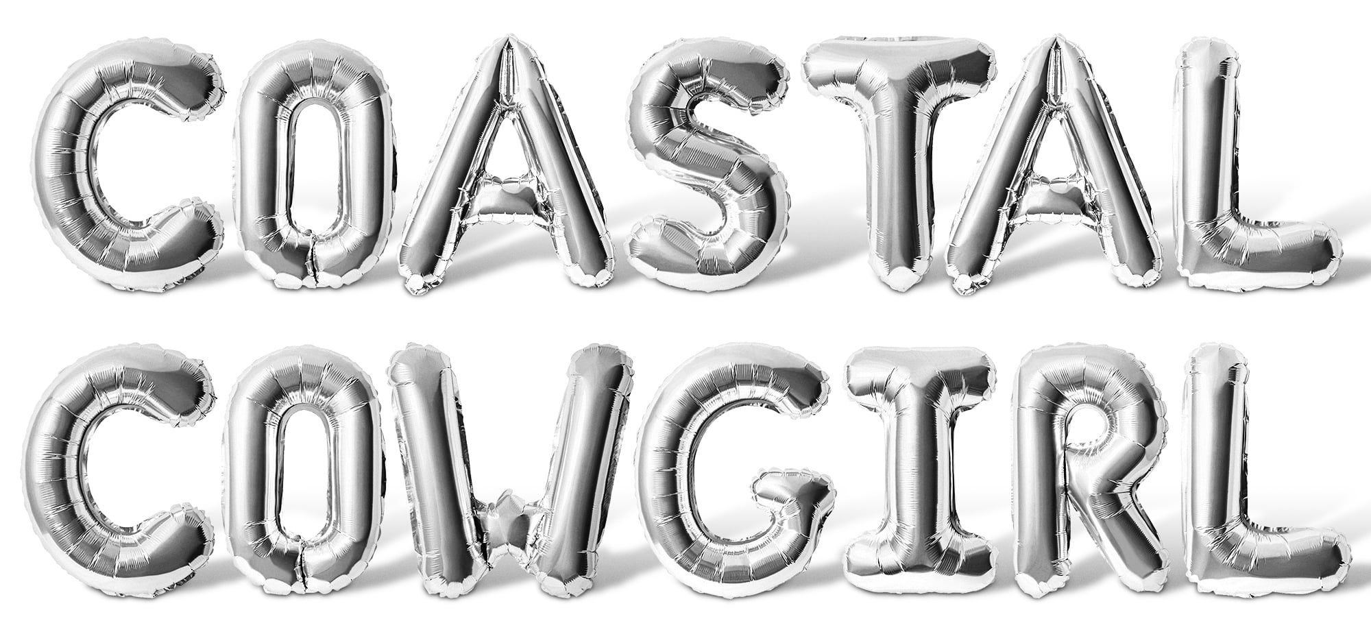 Letter Balloons - COASTAL COWGIRL 16" Inch Alphabet Letters Foil Mylar ...