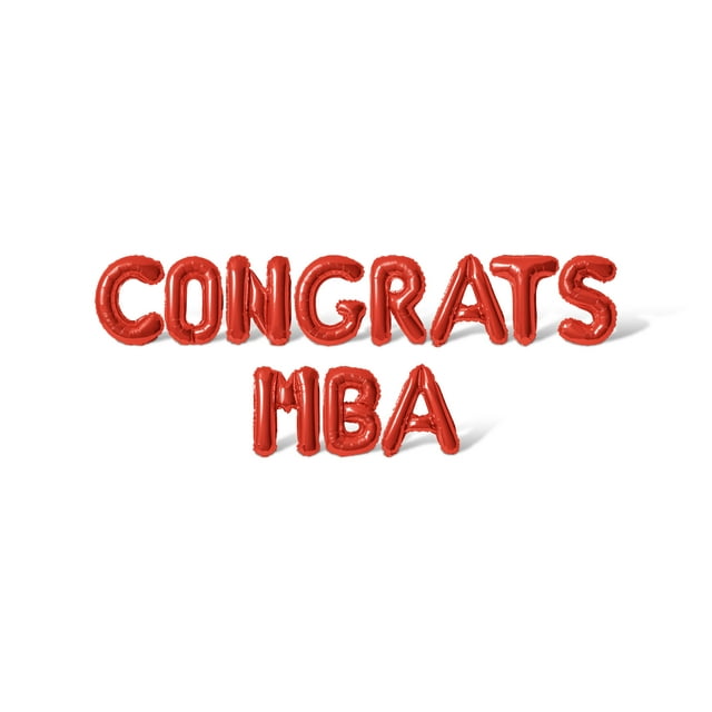 Letter Balloons - CONGRATS MBA 16" Inch Alphabet Letters Foil Mylar ...