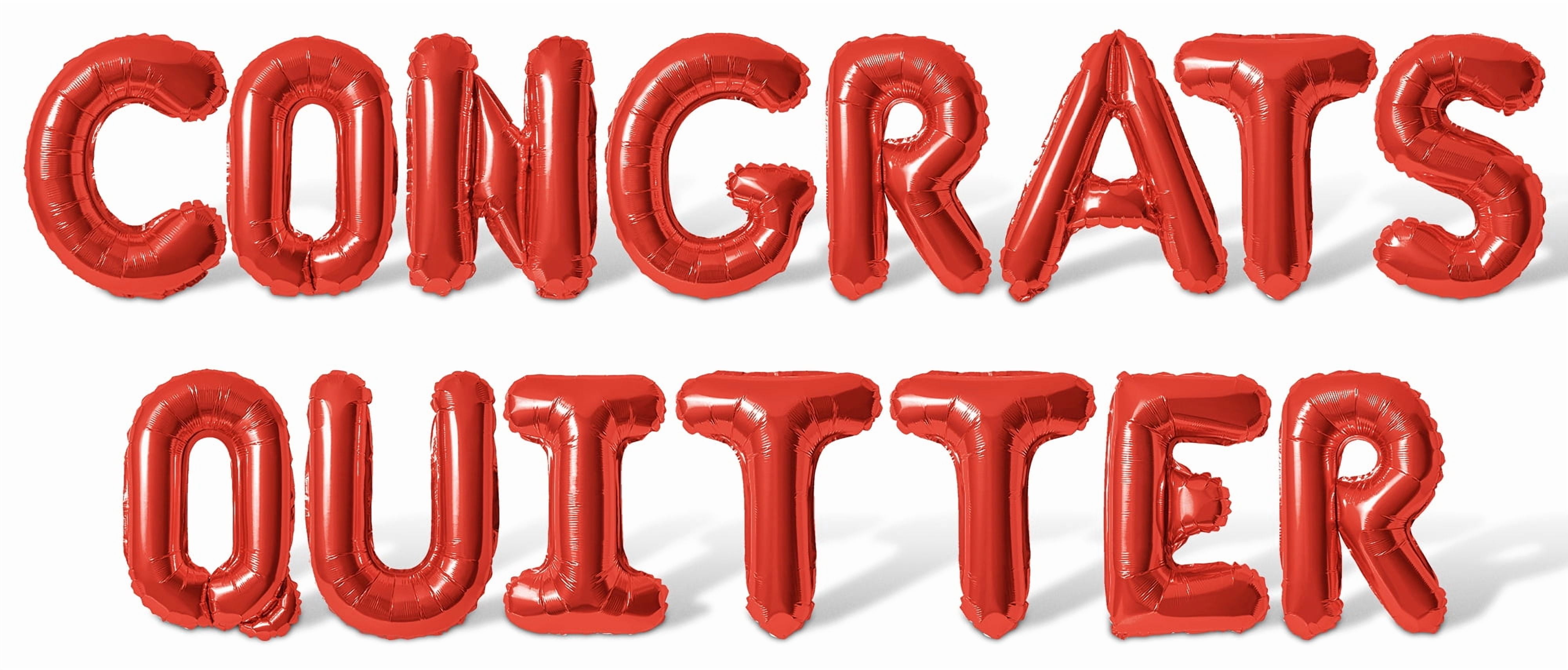 Letter Balloons - CONGRATS QUITTER 16" Inch Alphabet Letters Foil Mylar ...