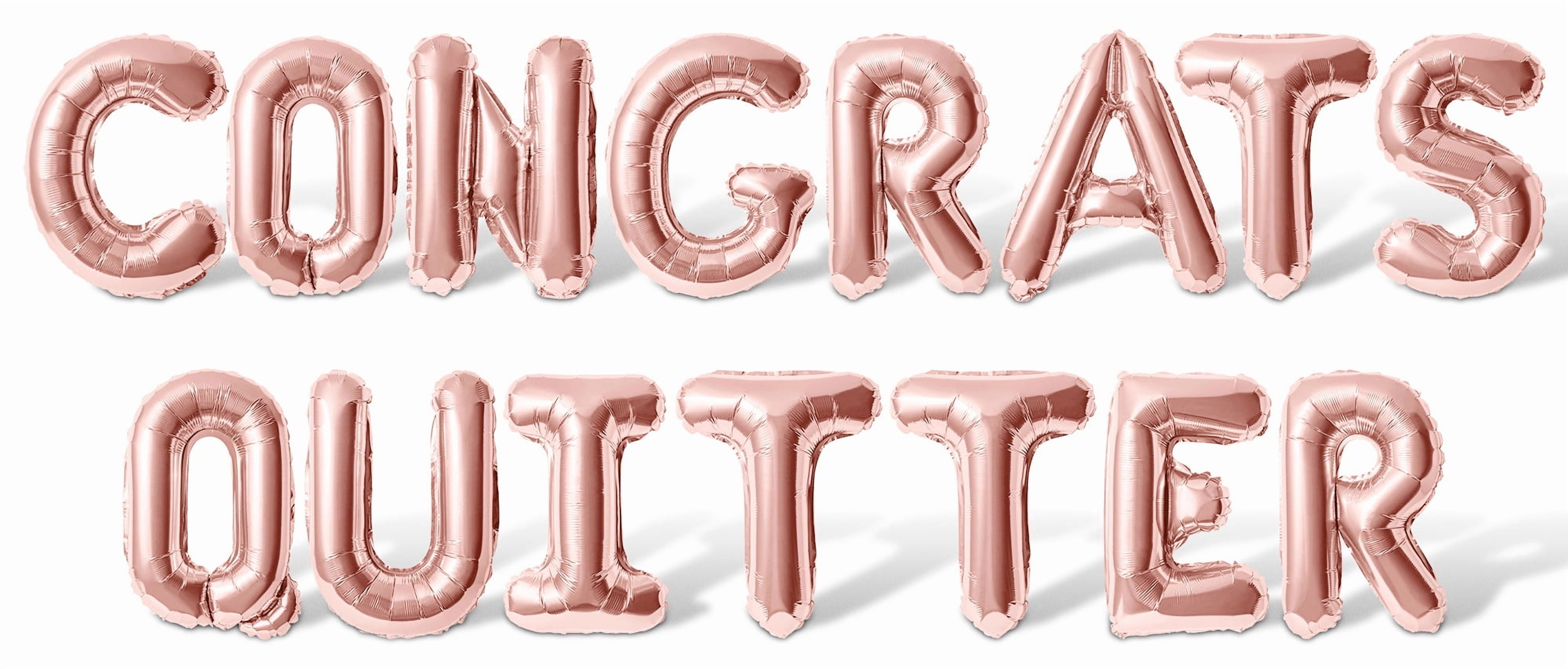 Letter Balloons - CONGRATS QUITTER 16" Inch Alphabet Letters Foil Mylar ...