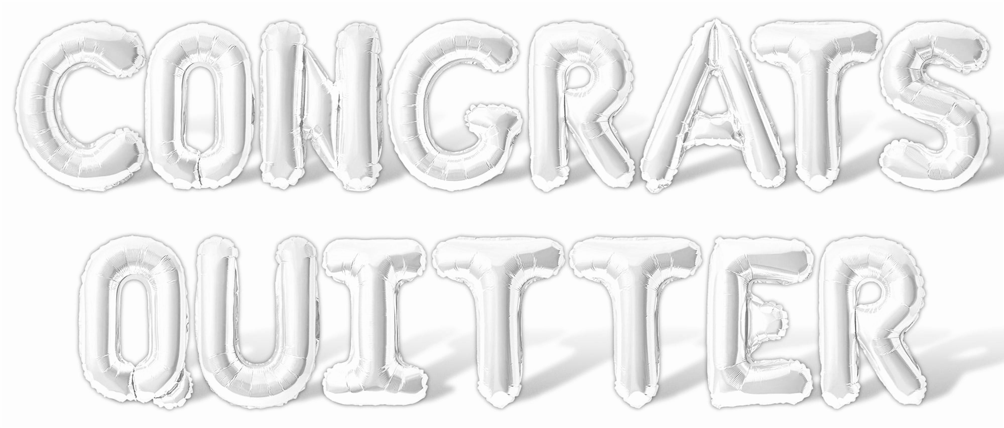 Letter Balloons - CONGRATS QUITTER 16" Inch Alphabet Letters Foil Mylar ...