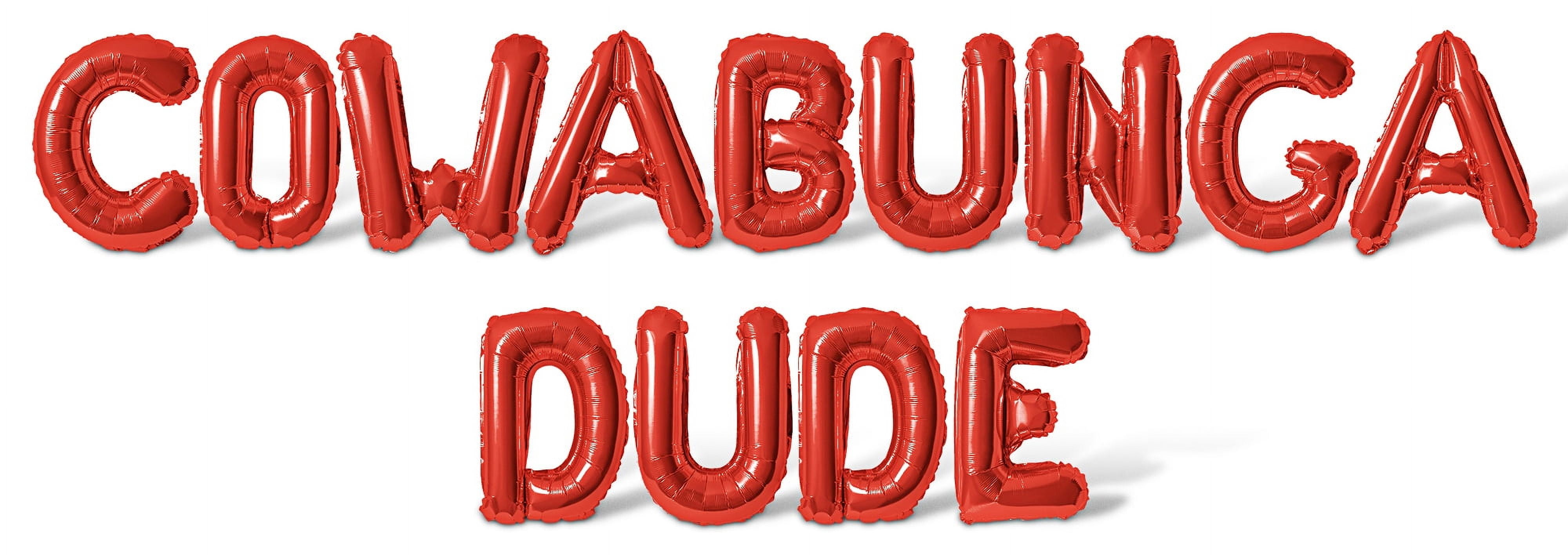 Letter Balloons - COWABUNGA DUDE 16" Inch Alphabet Letters Foil Mylar ...