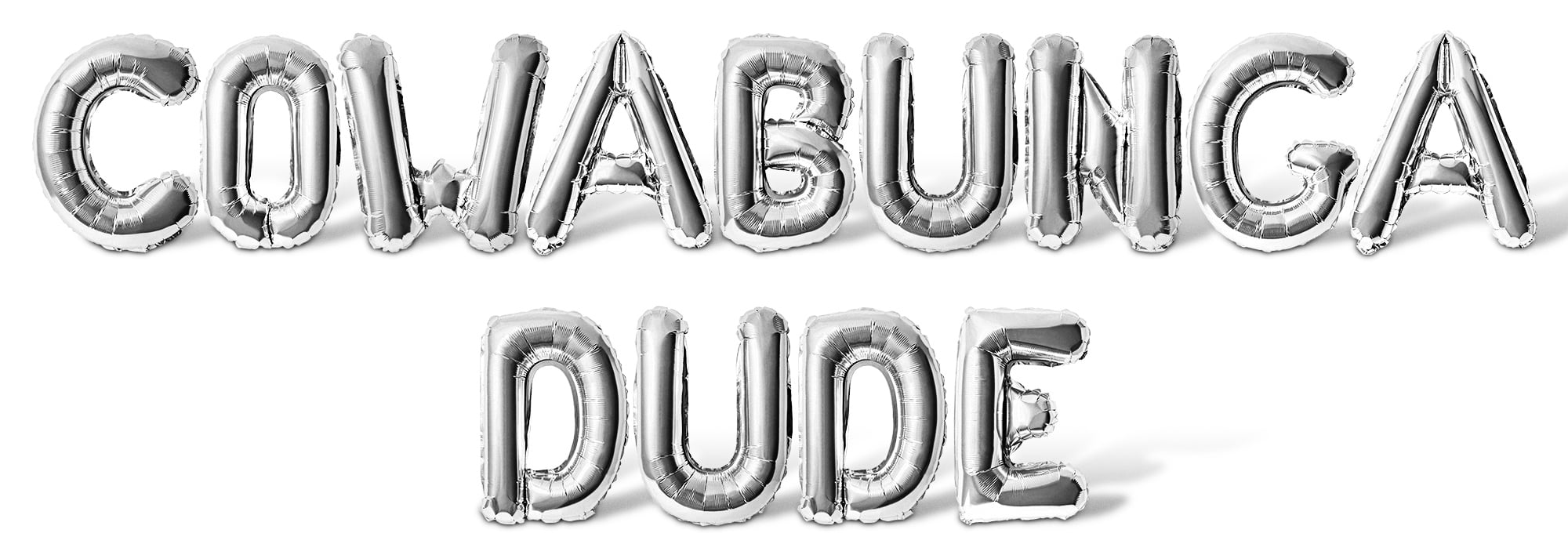 Letter Balloons - COWABUNGA DUDE 16" Inch Alphabet Letters Foil Mylar ...