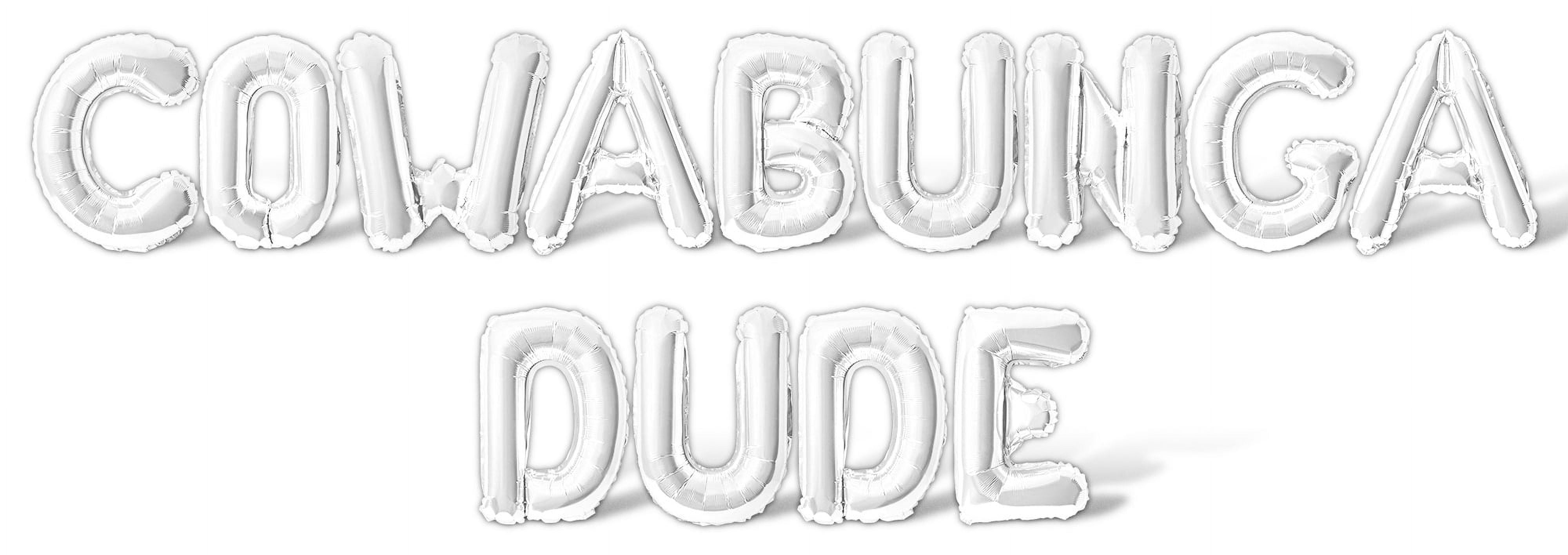 Letter Balloons - COWABUNGA DUDE 16" Inch Alphabet Letters Foil Mylar ...