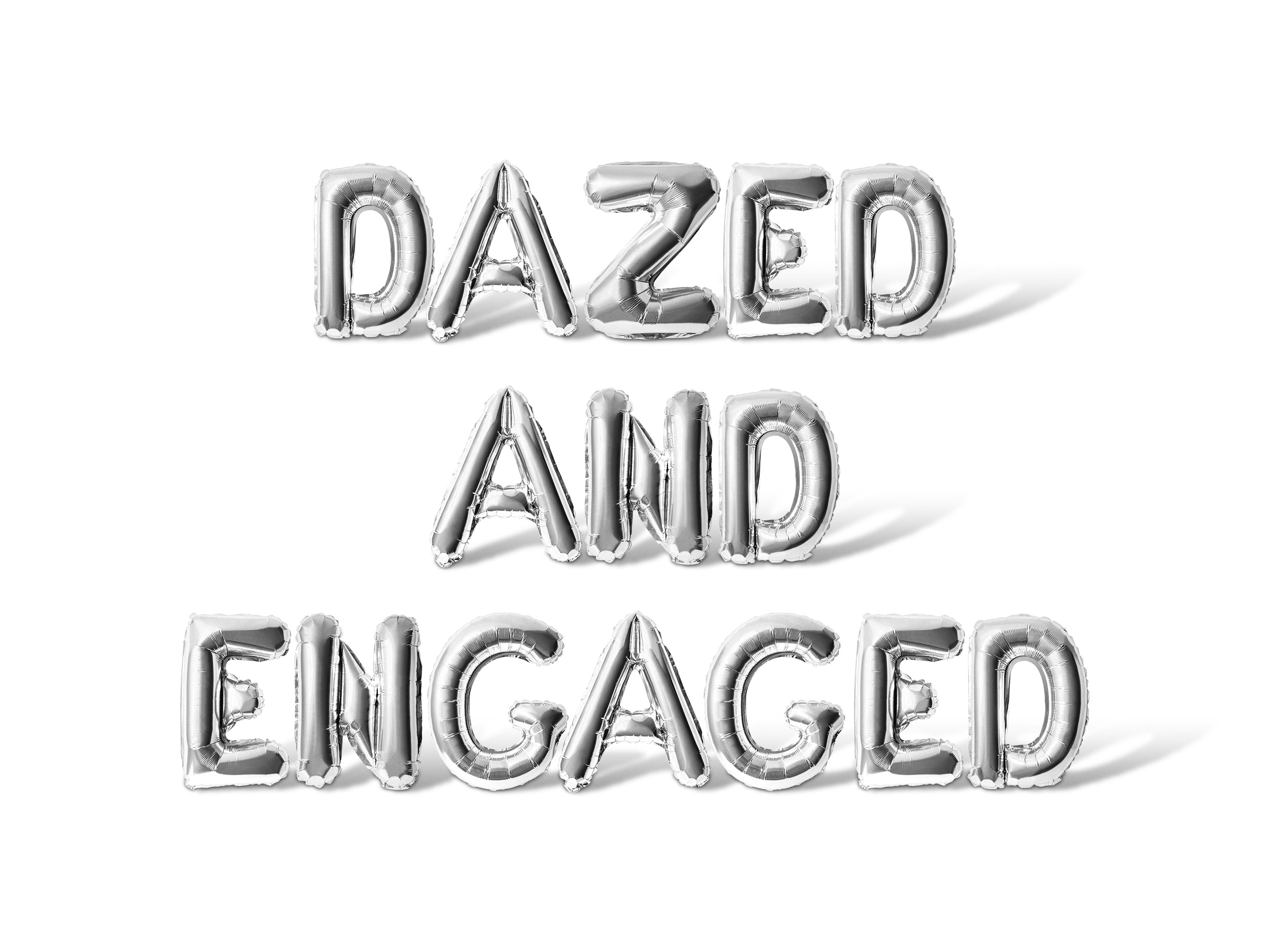 Letter Balloons - DAZED AND ENGAGED 16" Inch Alphabet Letters Foil ...