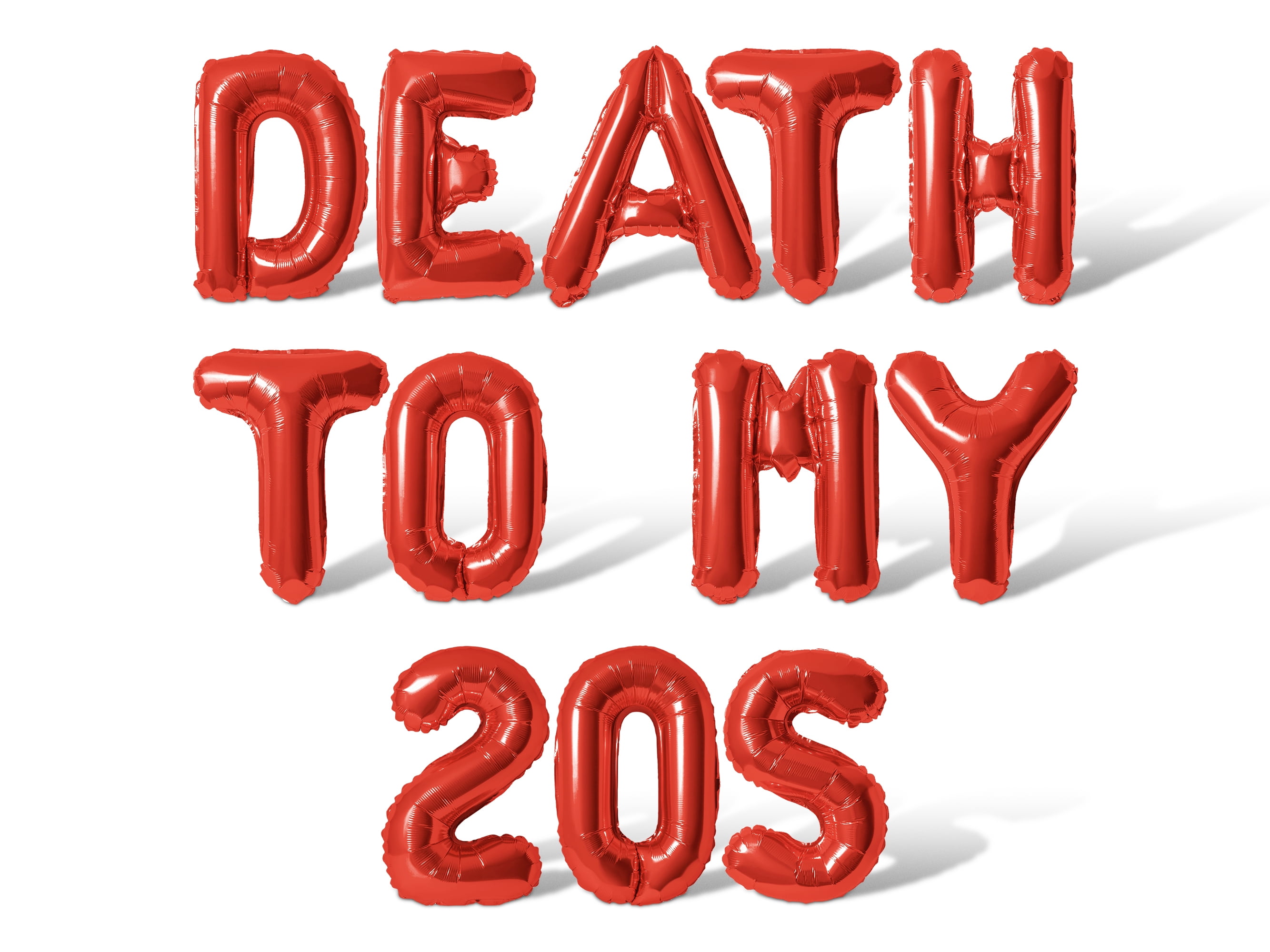 Letter Balloons - DEATH TO MY 20S 16" Inch Alphabet Letters Foil Mylar ...