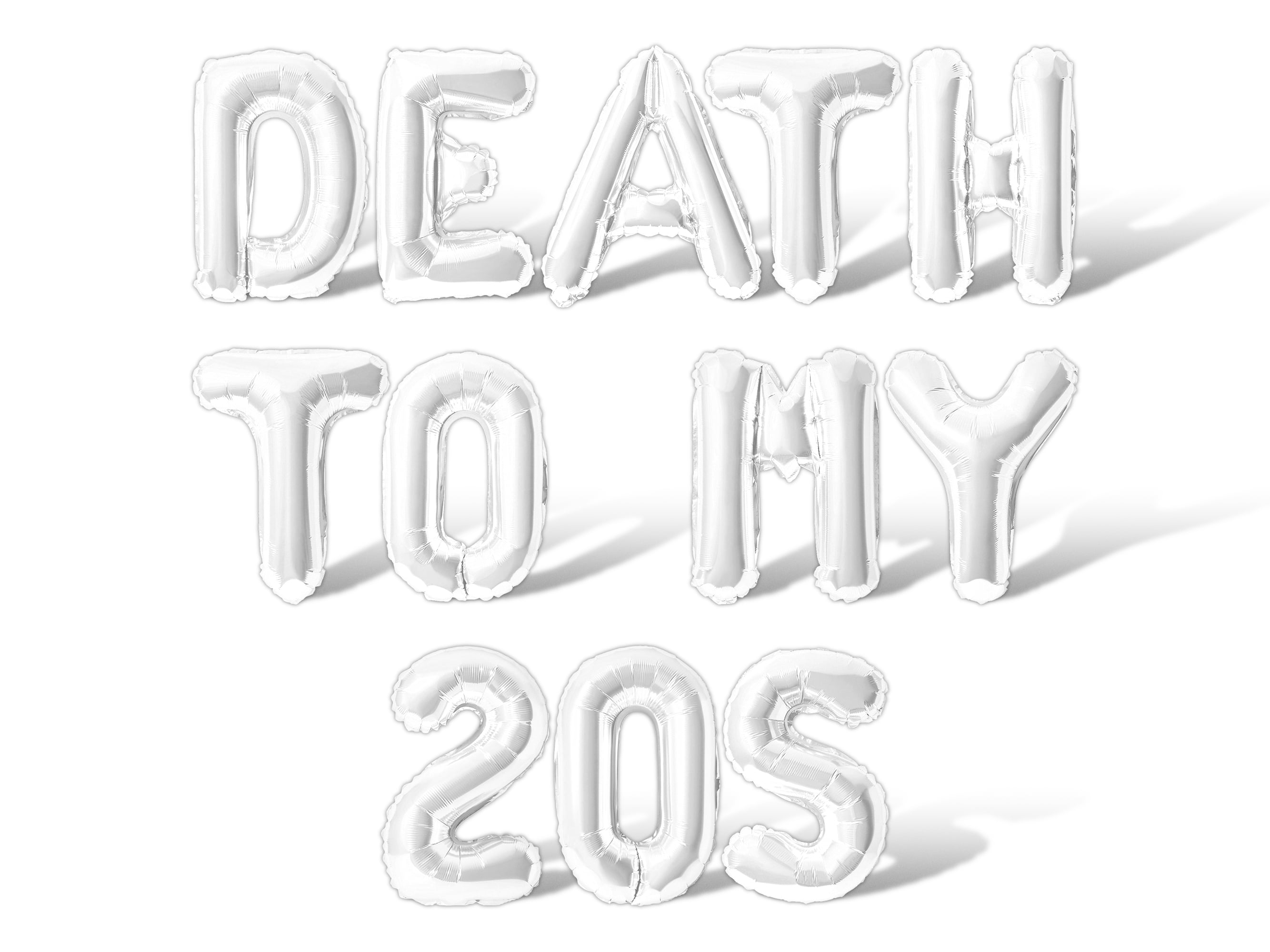 Letter Balloons - DEATH TO MY 20S 16" Inch Alphabet Letters Foil Mylar ...