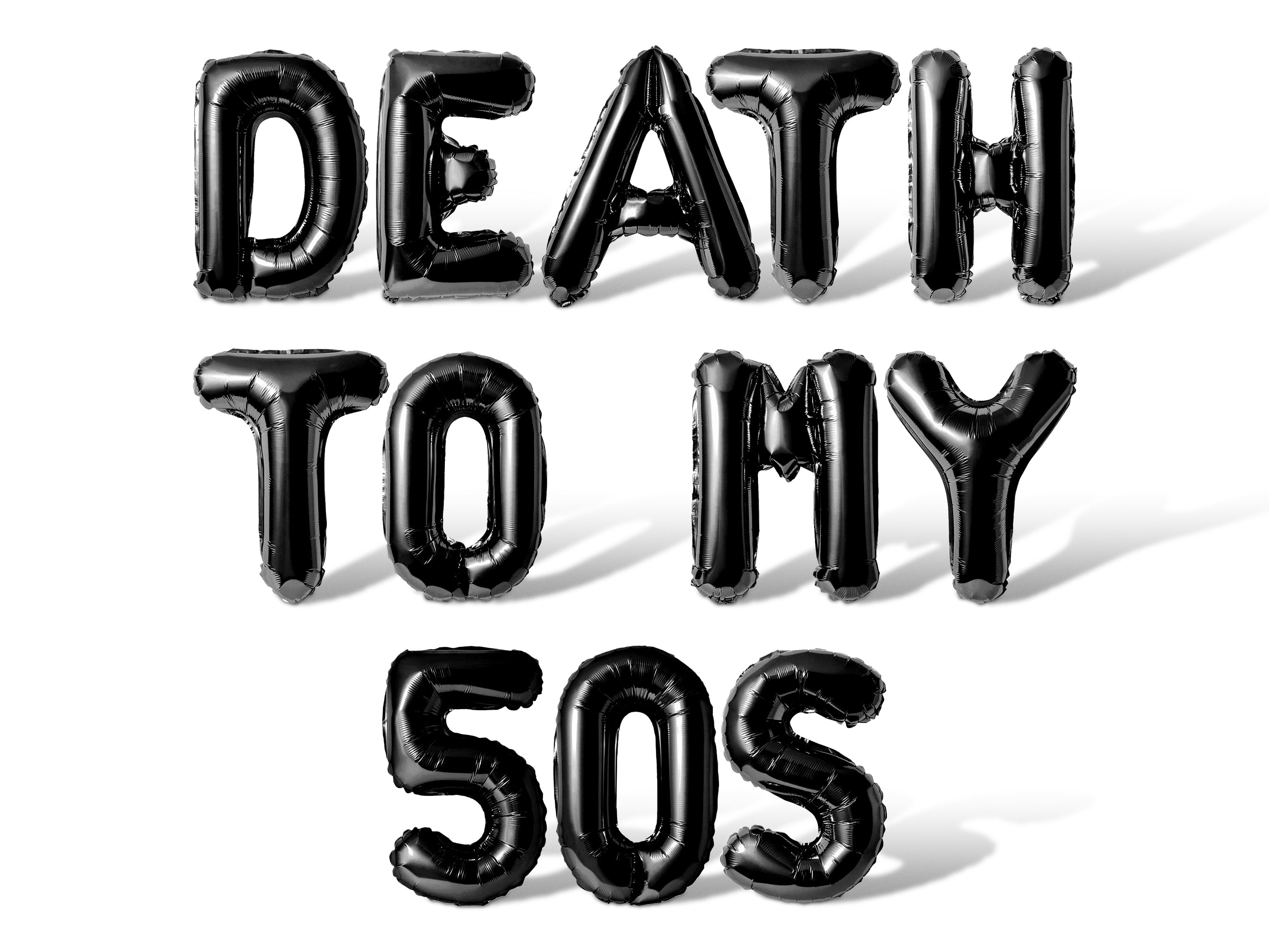 Letter Balloons - DEATH TO MY 50S 16" Inch Alphabet Letters Foil Mylar ...