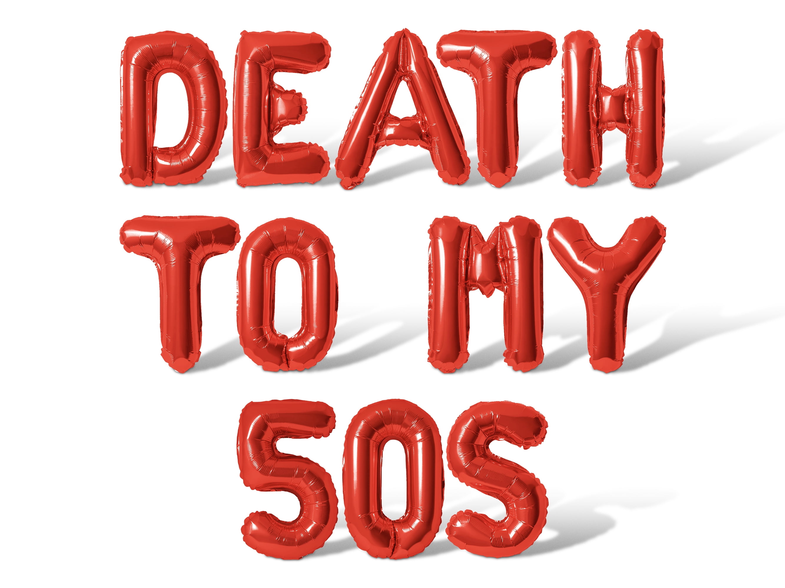 Letter Balloons - DEATH TO MY 50S 16" Inch Alphabet Letters Foil Mylar ...