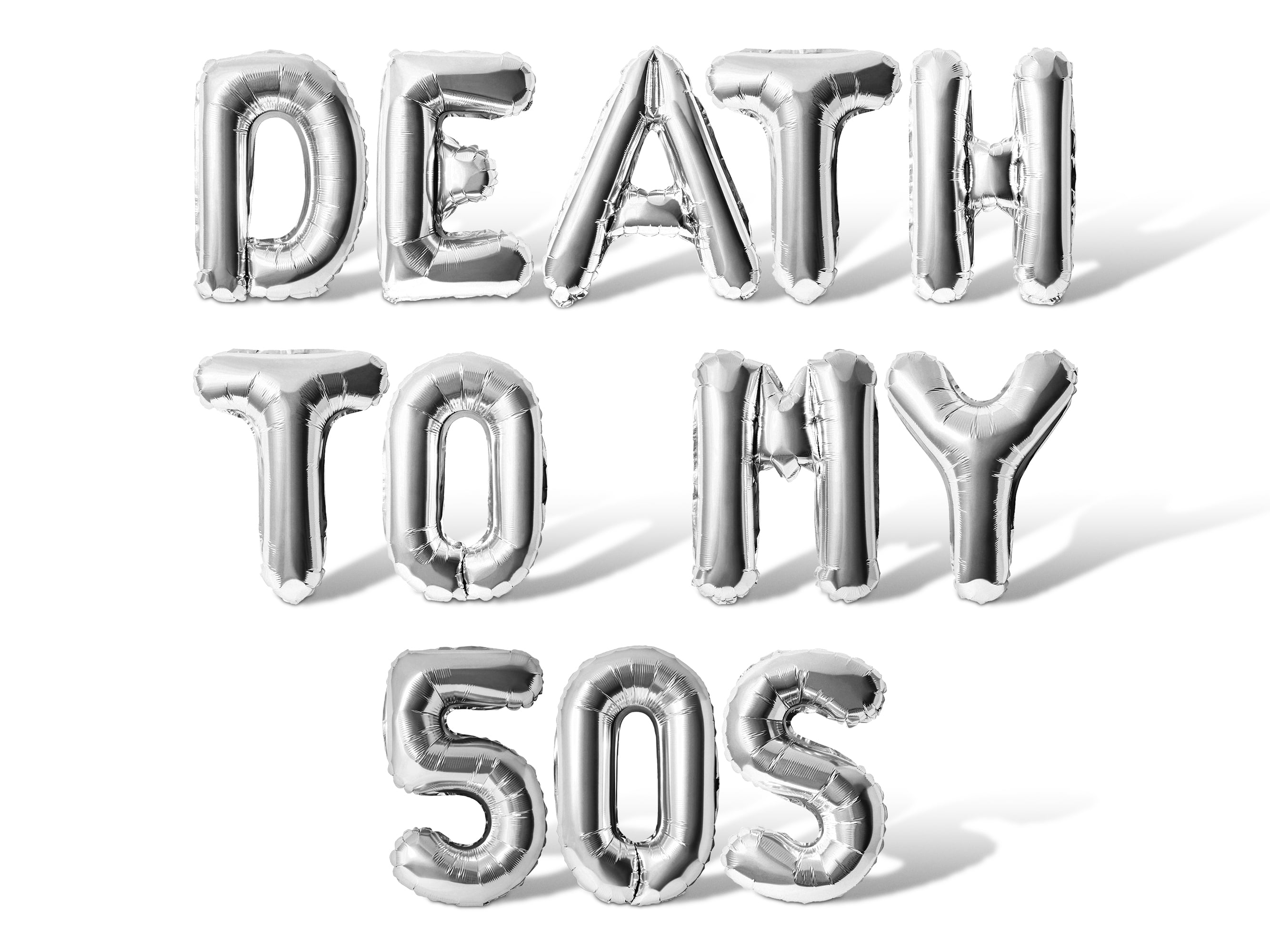 Letter Balloons - DEATH TO MY 50S 16" Inch Alphabet Letters Foil Mylar ...