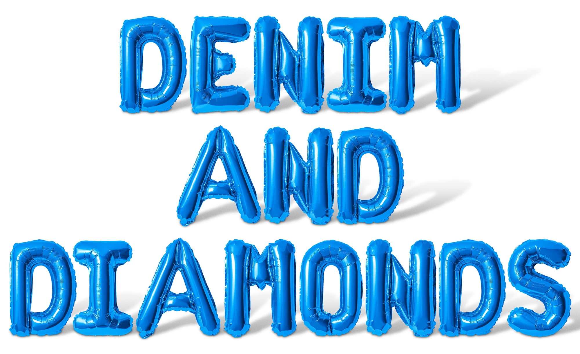 Letter Balloons - DENIM AND DIAMONDS 16" Inch Alphabet Letters Foil ...