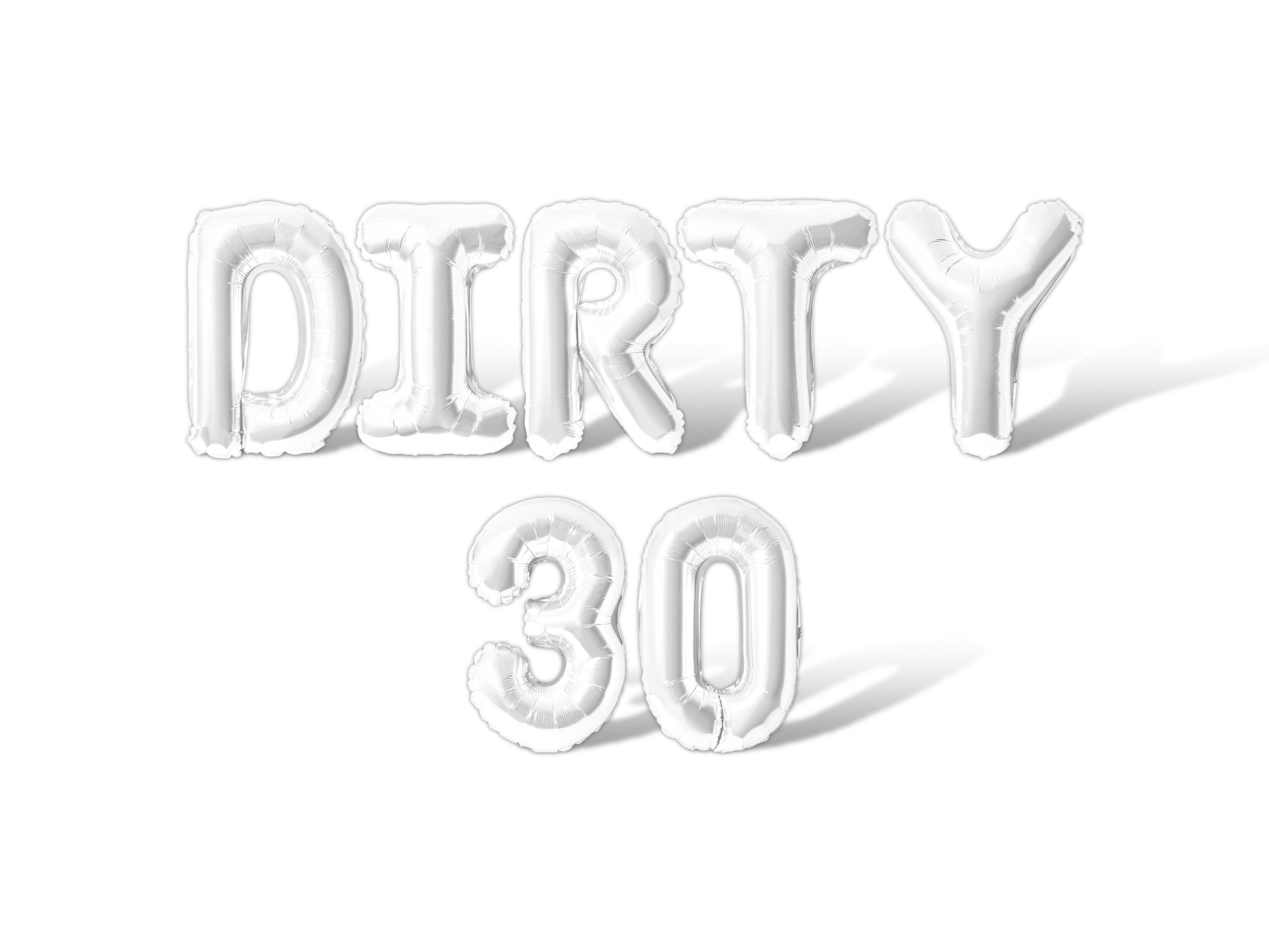 Letter Balloons - DIRTY 30 16" Inch Alphabet Letters Foil Mylar Balloon ...