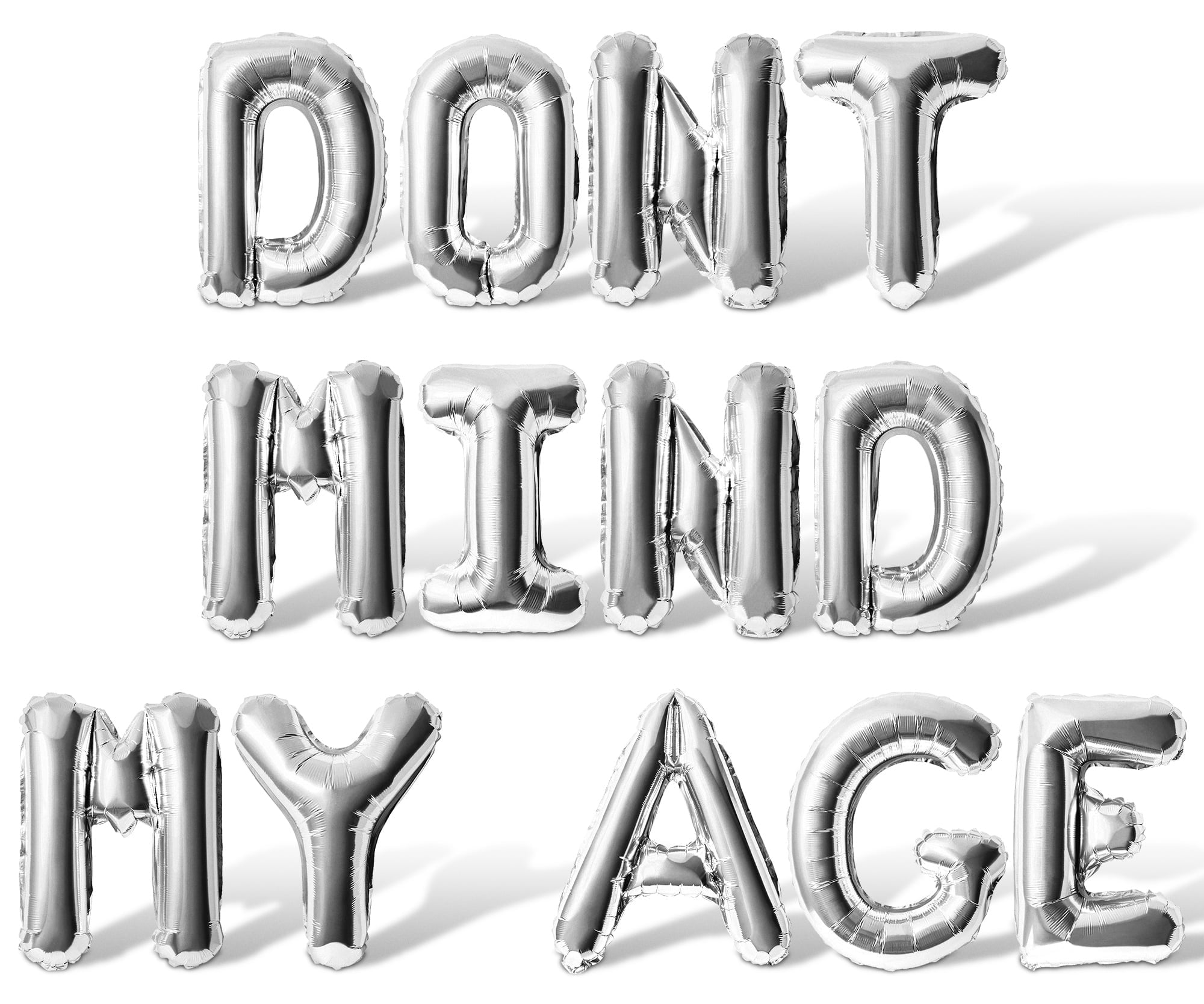 Letter Balloons - DONT MIND MY AGE 16" Inch Alphabet Letters Foil Mylar ...