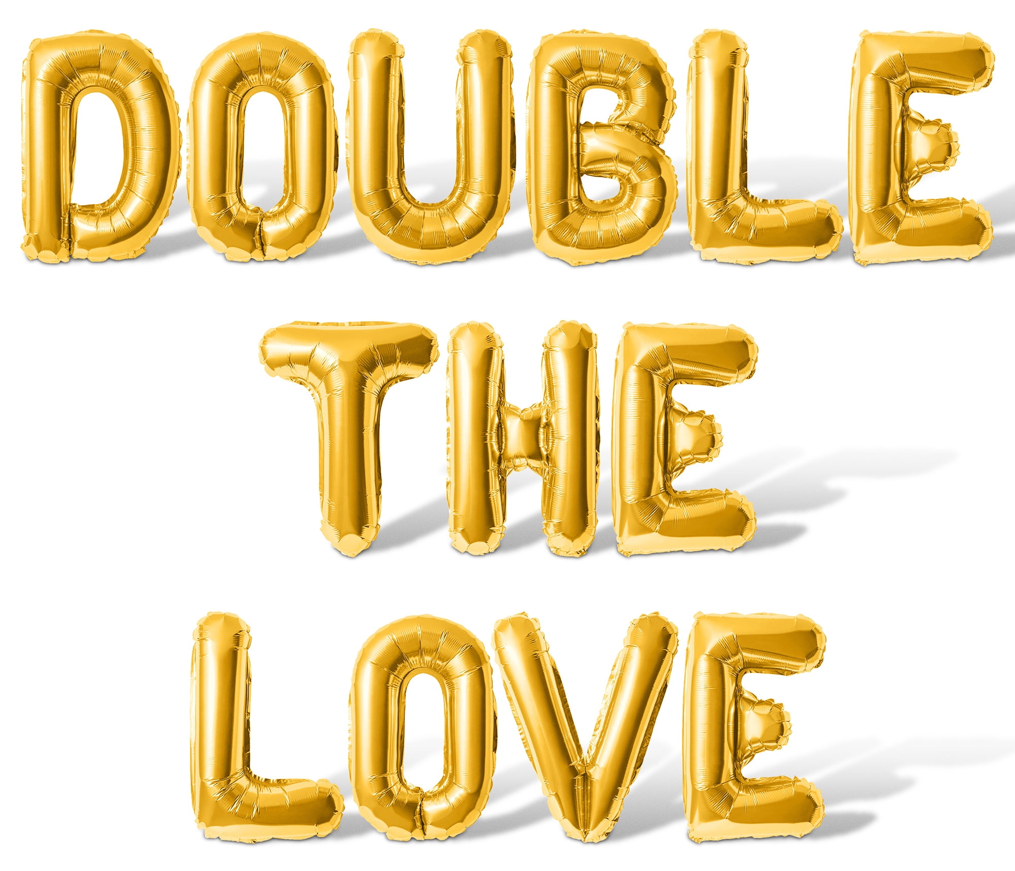 Letter Balloons - DOUBLE THE LOVE 16" Inch Alphabet Letters Foil Mylar ...