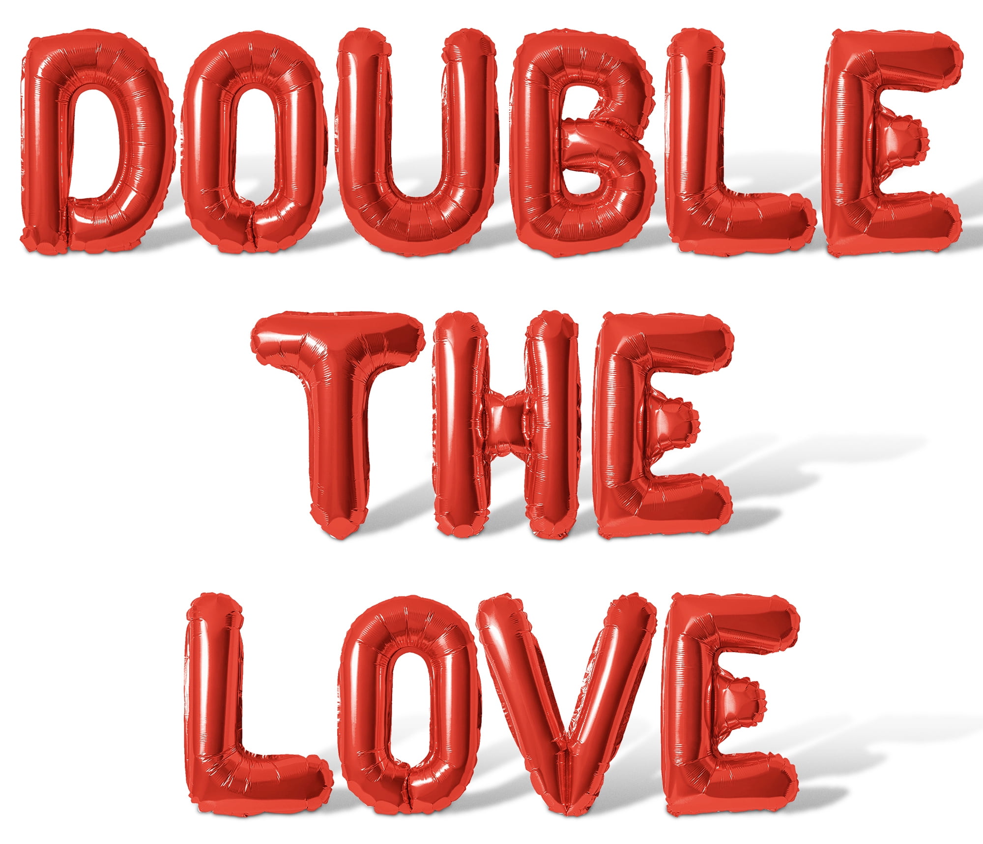 Letter Balloons - DOUBLE THE LOVE 16" Inch Alphabet Letters Foil Mylar ...