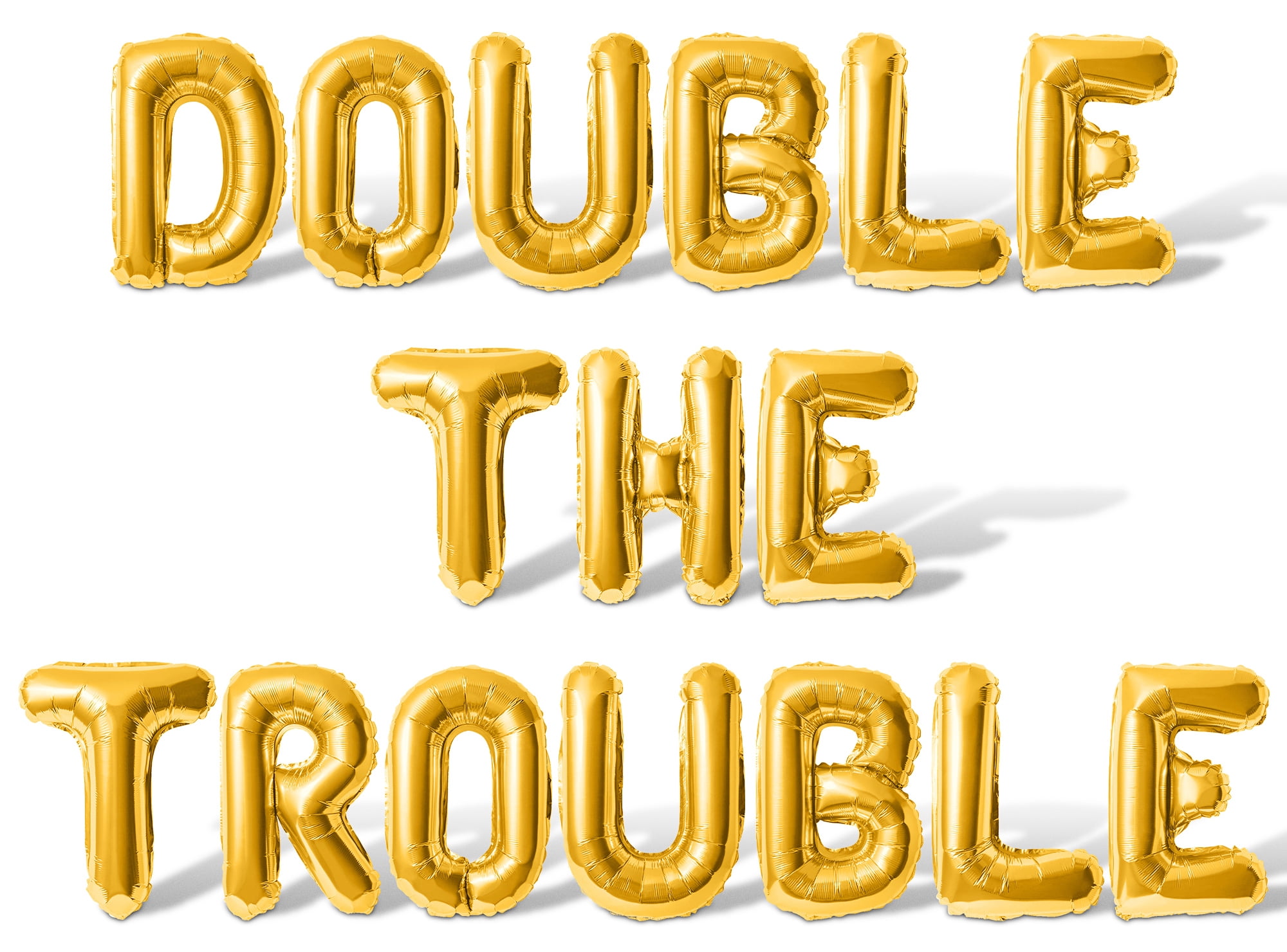 Letter Balloons - DOUBLE THE TROUBLE 16" Inch Alphabet Letters Foil ...