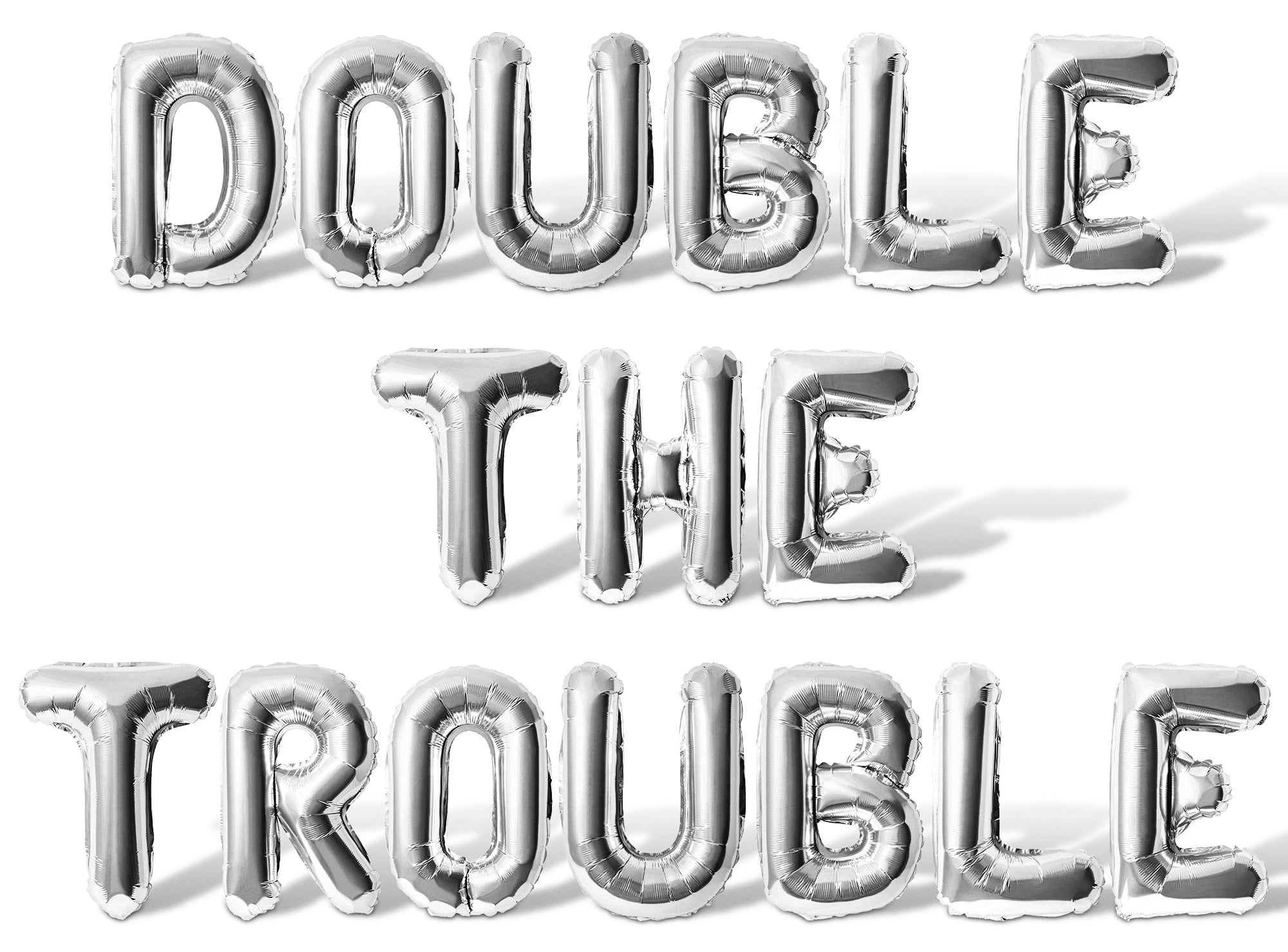 Letter Balloons - DOUBLE THE TROUBLE 16" Inch Alphabet Letters Foil ...