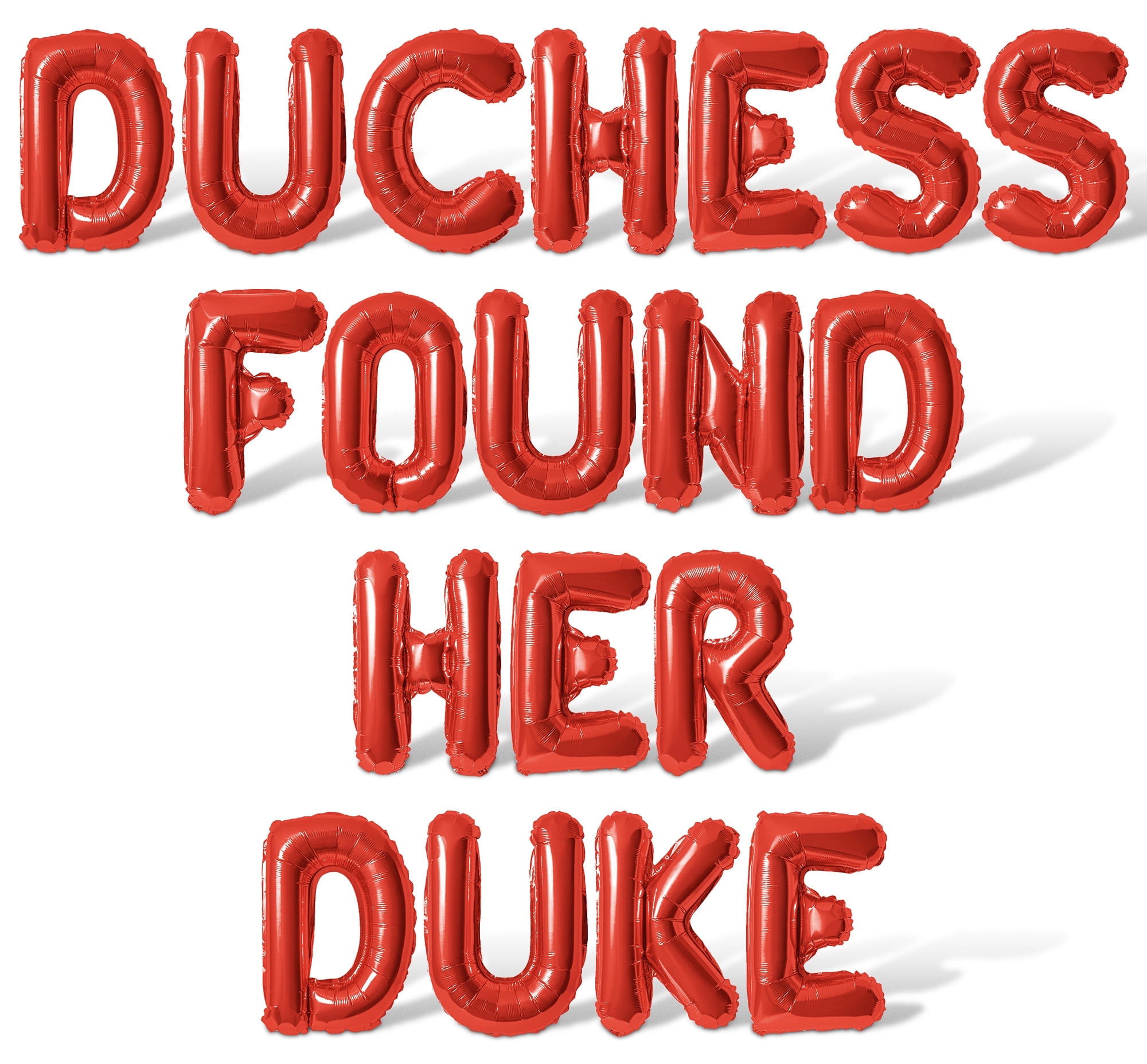 Letter Balloons - DUCHESS FOUND HER DUKE 16" Inch Alphabet Letters Foil ...
