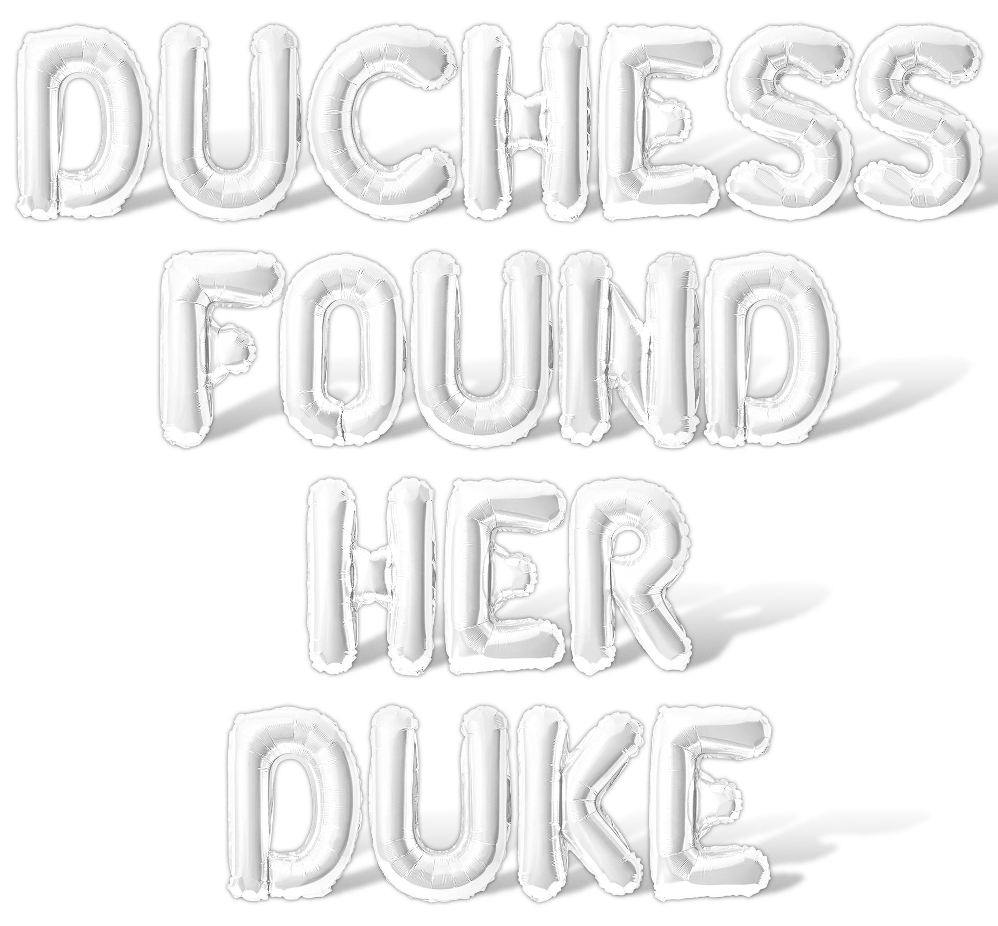 Letter Balloons - DUCHESS FOUND HER DUKE 16" Inch Alphabet Letters Foil ...