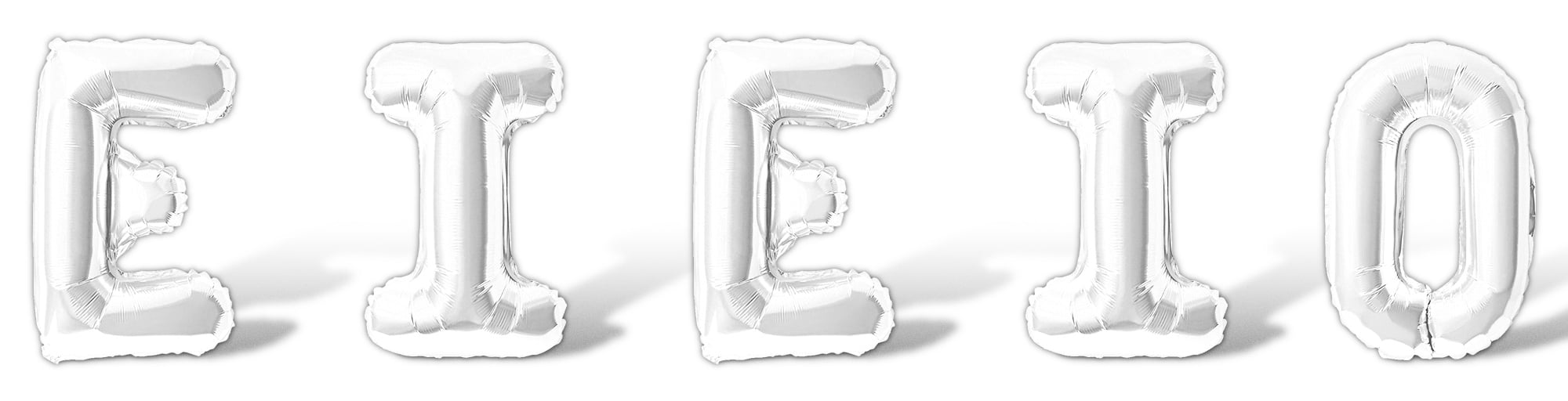 Letter Balloons - E I E I O 16" Inch Alphabet Letters Foil Mylar ...