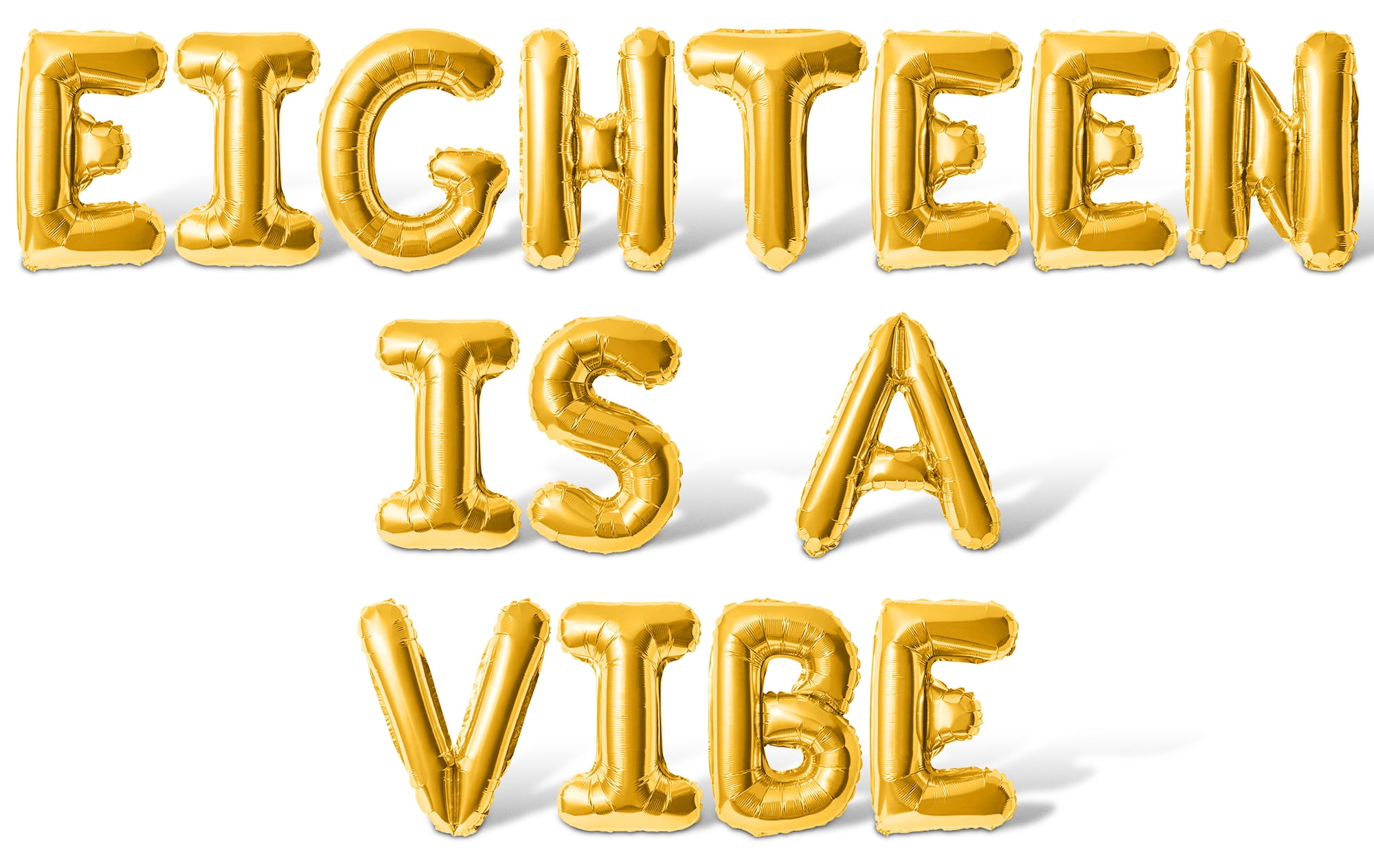 Letter Balloons - EIGHTEEN IS A VIBE 16" Inch Alphabet Letters Foil ...